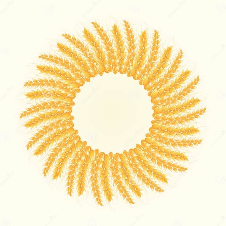 Wheat Round Frame stock illustration. Illustration of goods - 25463087