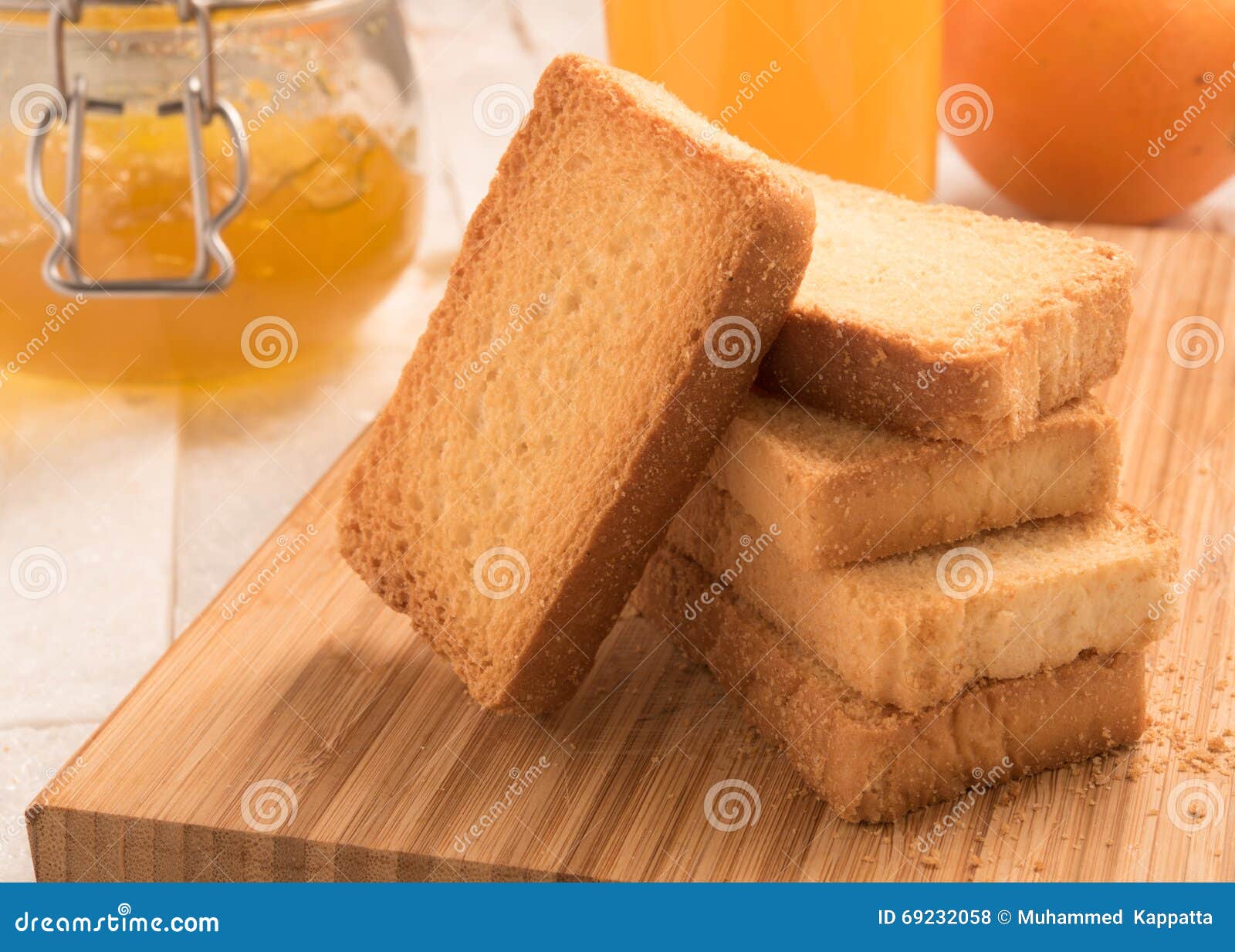 Wheat Rusk in a Wooden Panel Stock Photo - Image of crunchy, cereal ...
