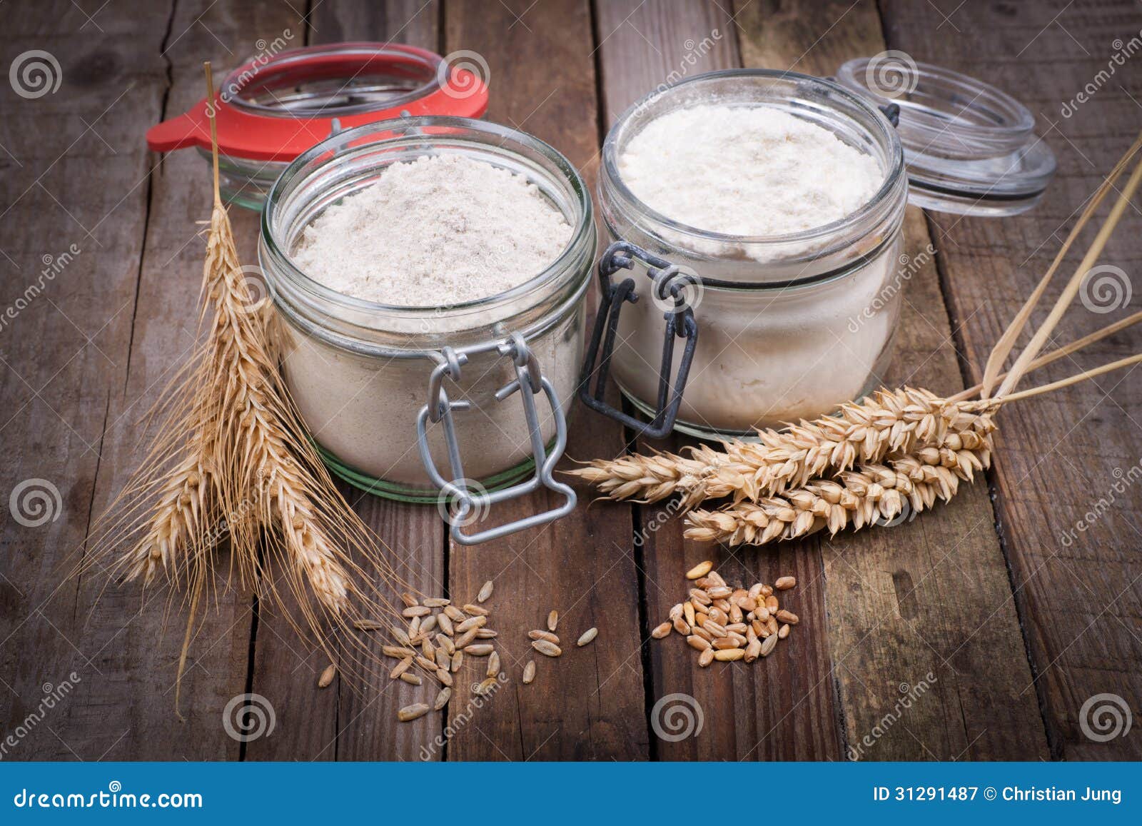 Wheat and rye flour stock image. Image of glass, wheat - 31291487