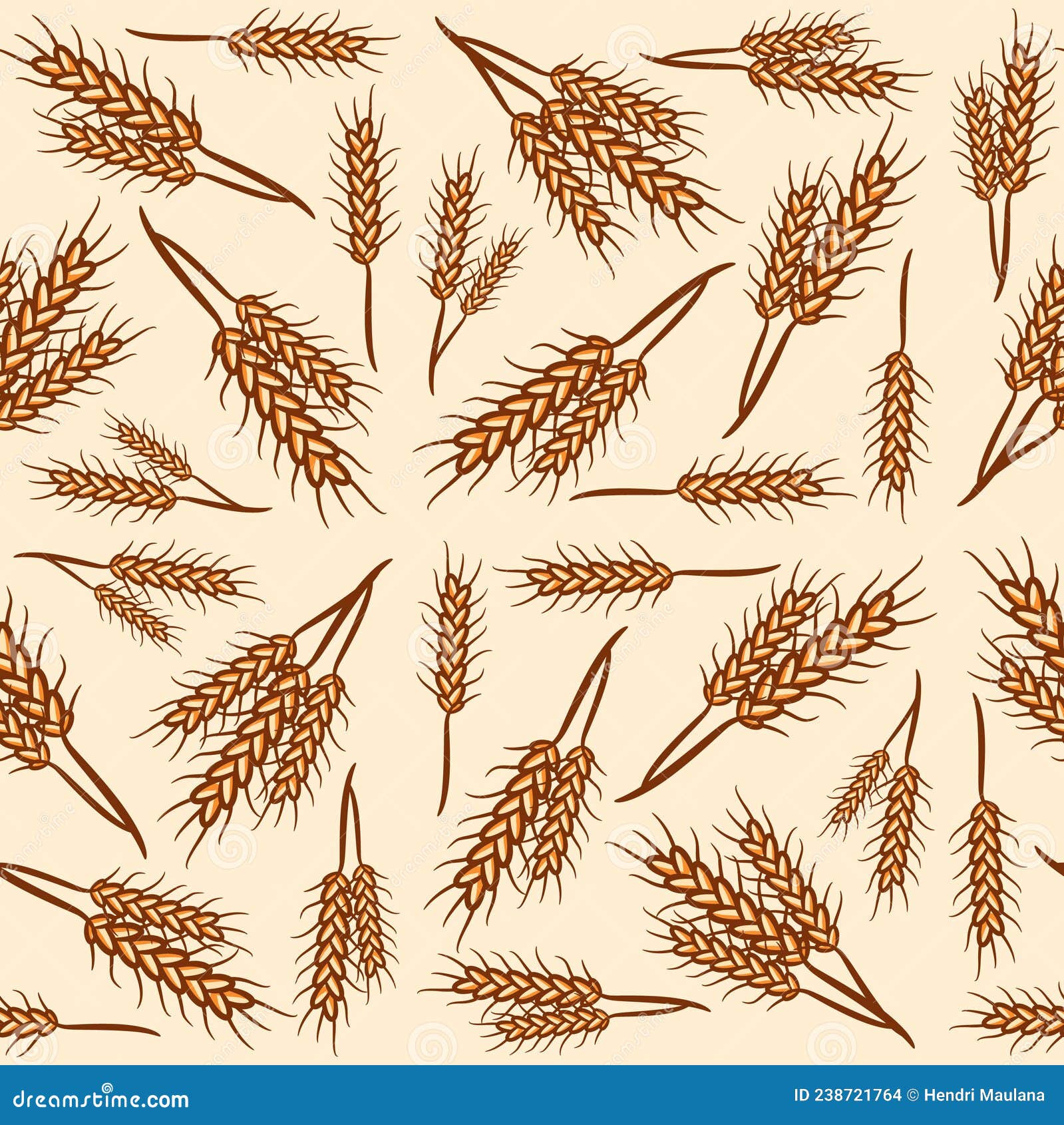 Wheat Seamless Pattern Background Hand Drawn Stock Vector ...