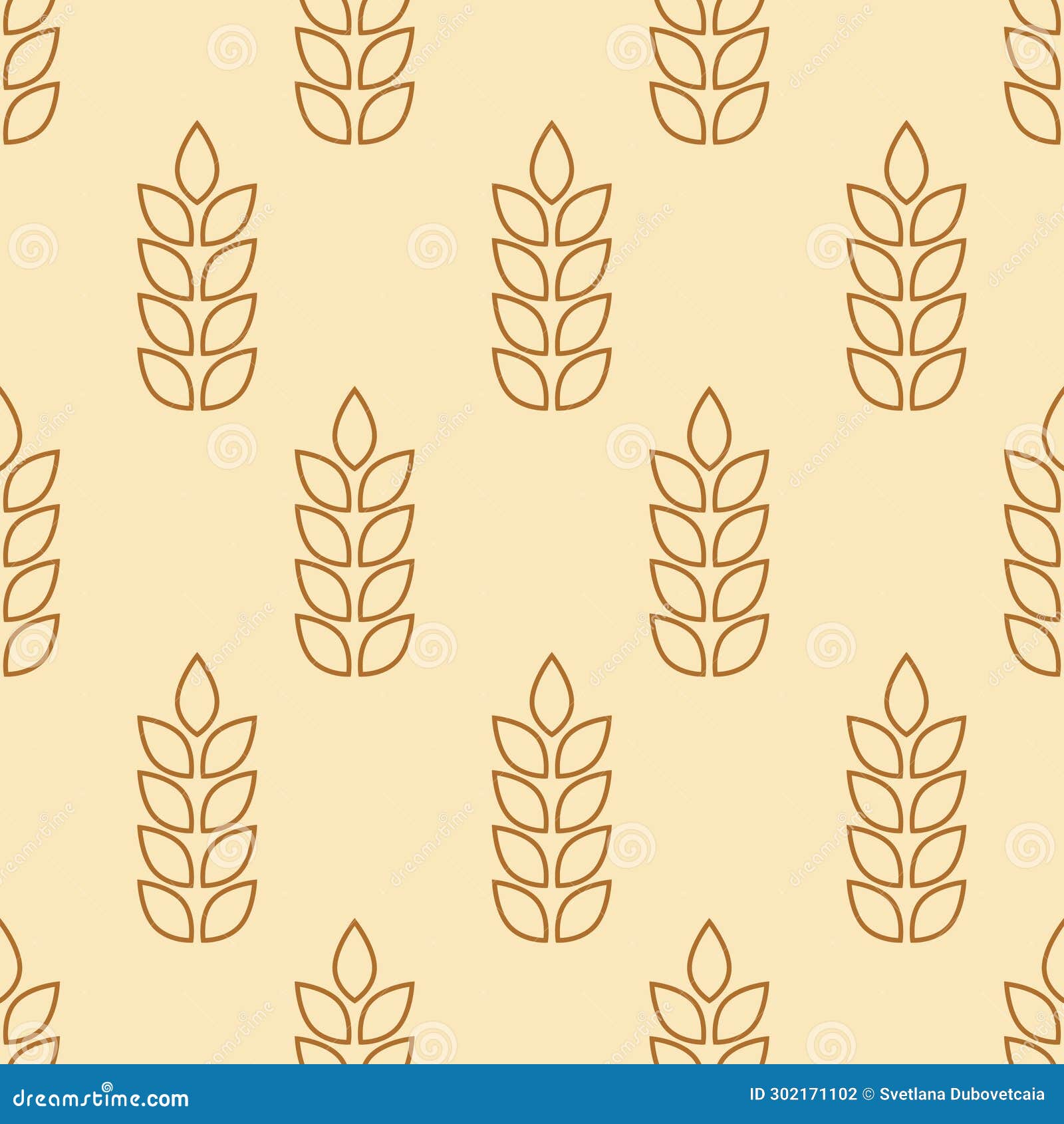 Wheat Seamless Pattern. Repeating Gold Grain. Oat Background. Repeated ...