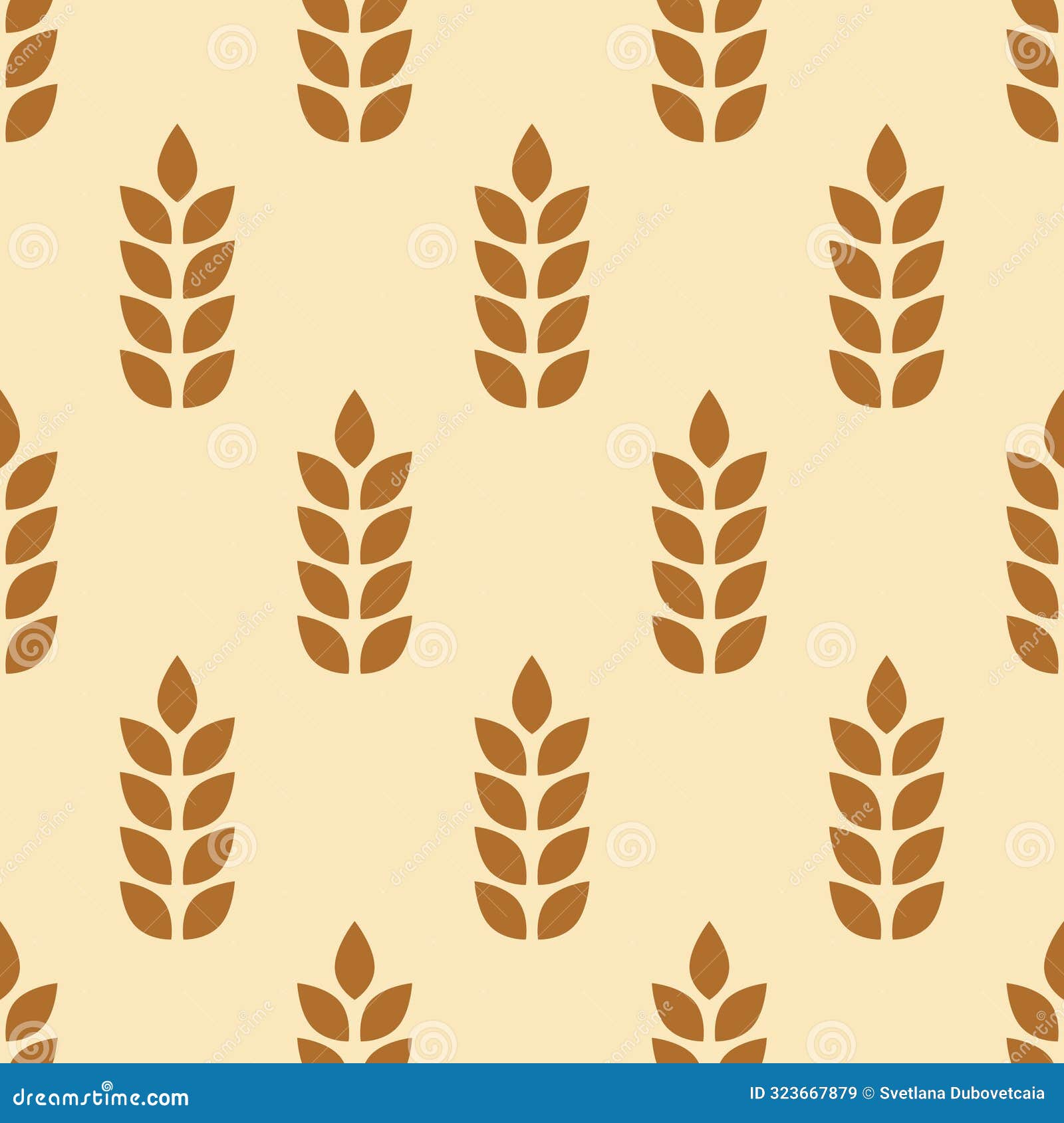 Wheat Seamless Pattern. Vector Print Design. Nature Background With ...