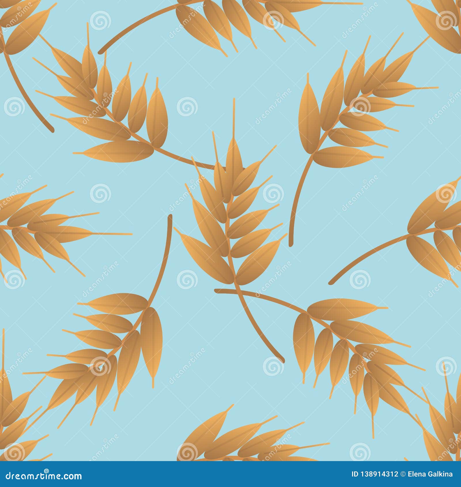 Wheat seamless pattern stock vector. Illustration of farm - 138914312