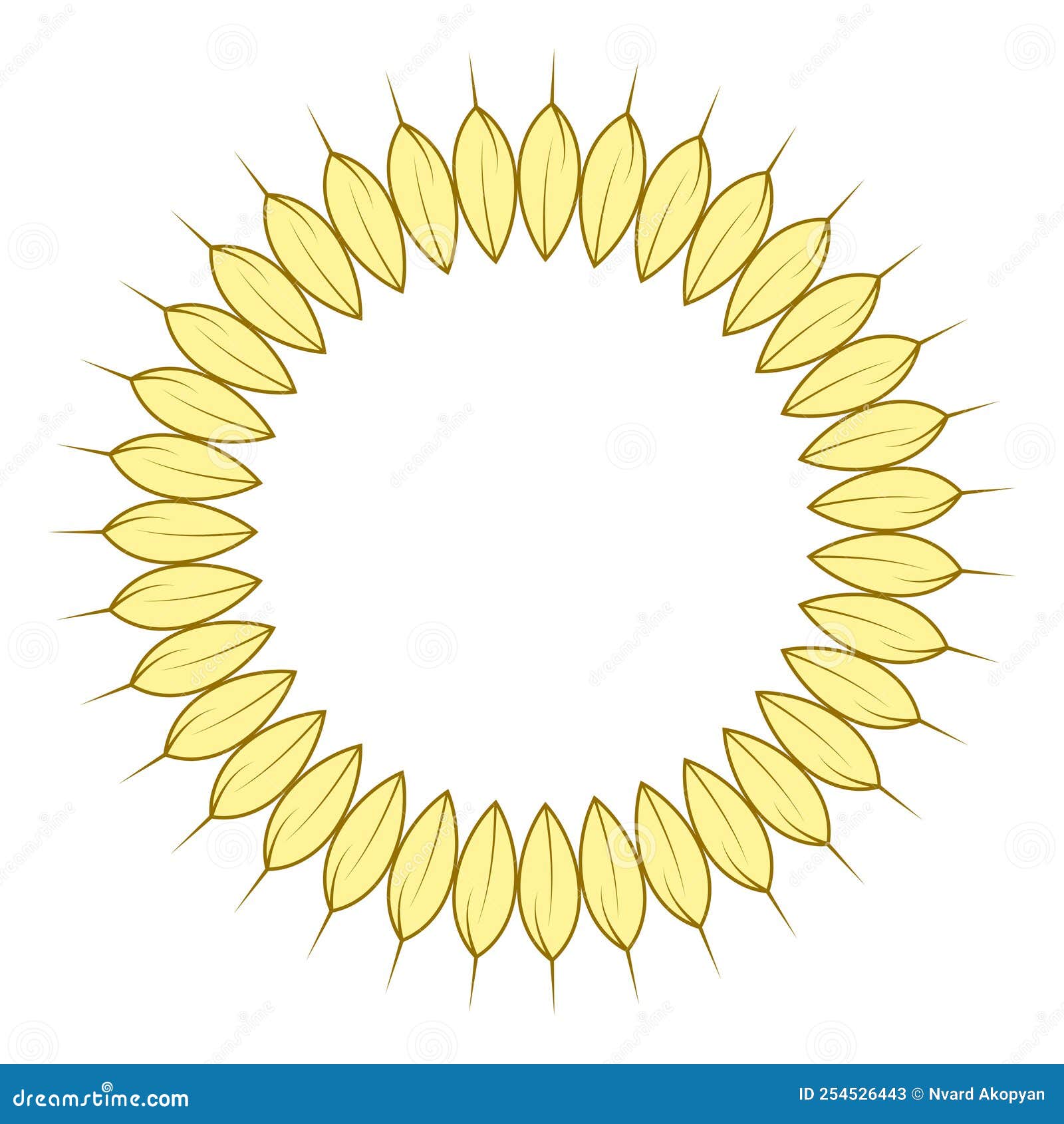 Wheat seeds circle frame stock vector. Illustration of vector - 254526443