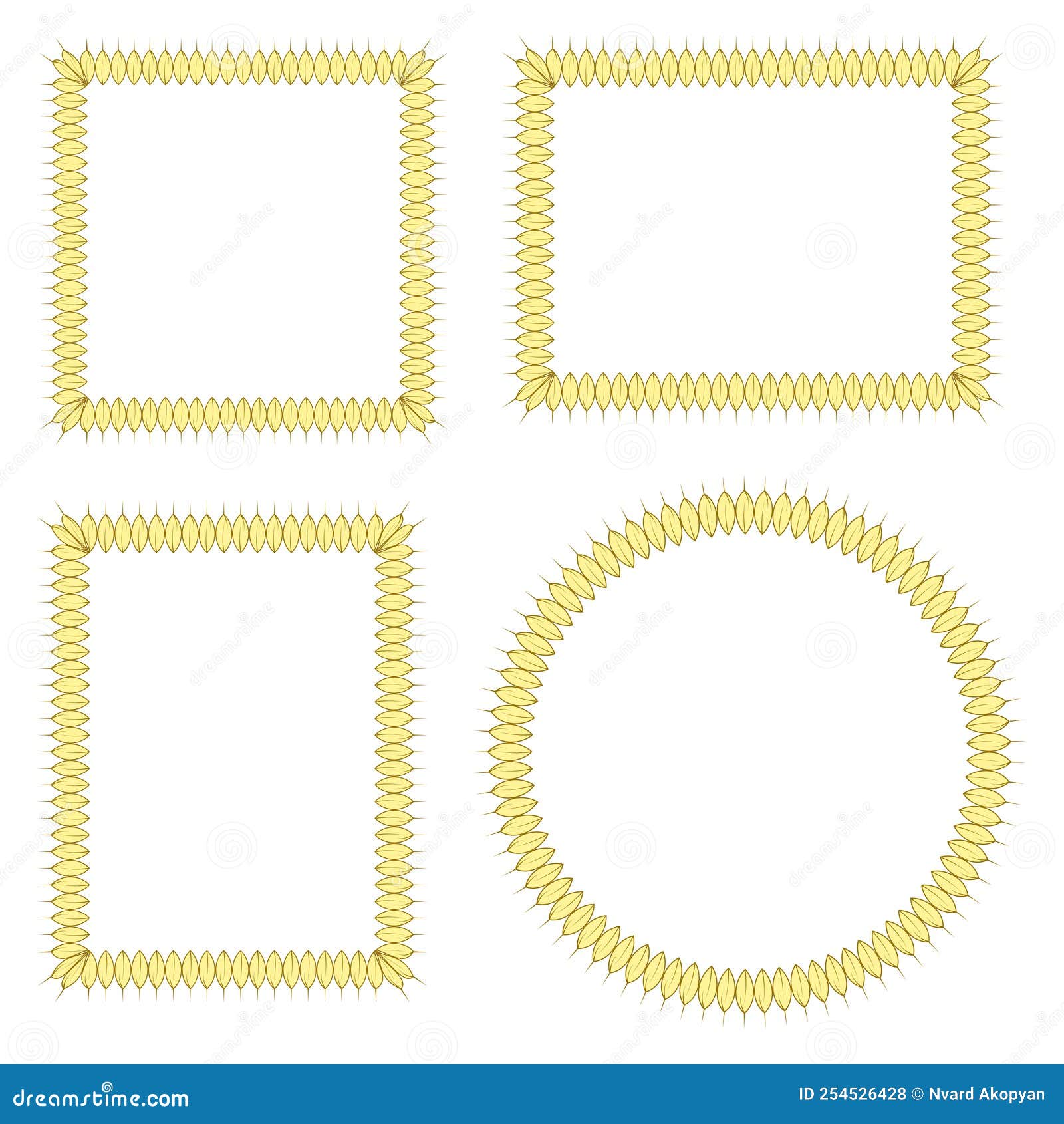Wheat Seeds Frames Set. Different Geometry Shape Stock Vector ...