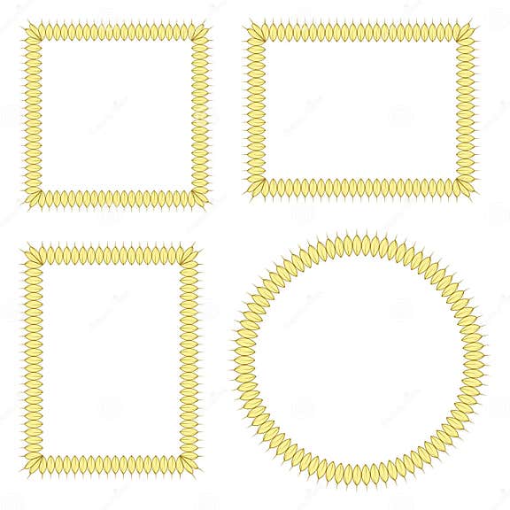 Wheat Seeds Frames Set. Different Geometry Shape Stock Vector ...
