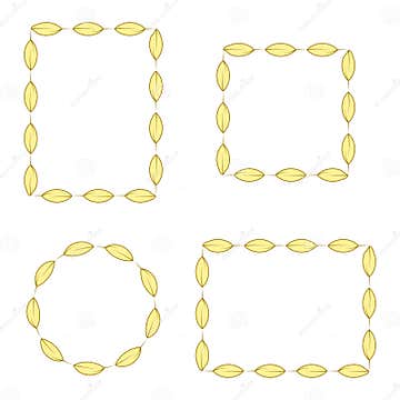 Wheat Seeds Frames Set. Different Geometry Shape Stock Vector ...