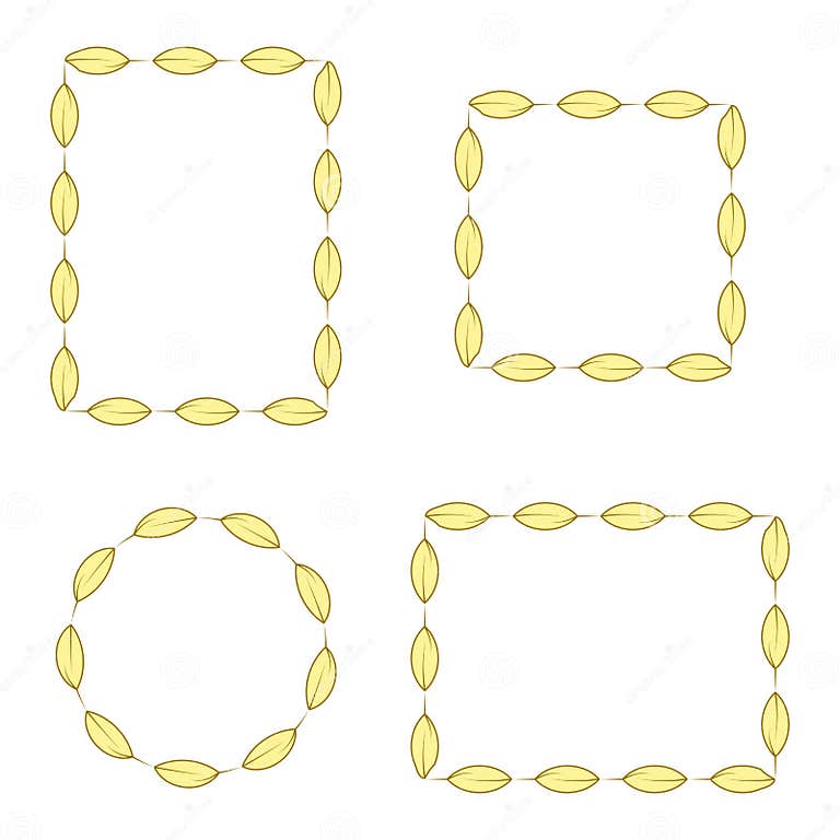 Wheat Seeds Frames Set. Different Geometry Shape Stock Vector ...