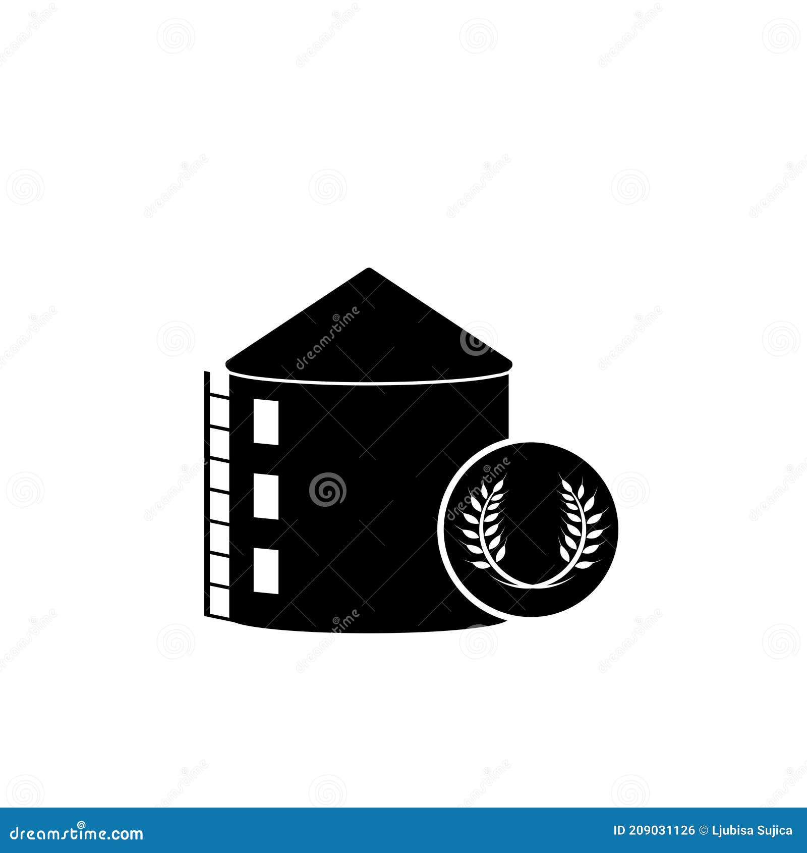 Wheat Silo Icon Isolated on White Background Stock Vector ...