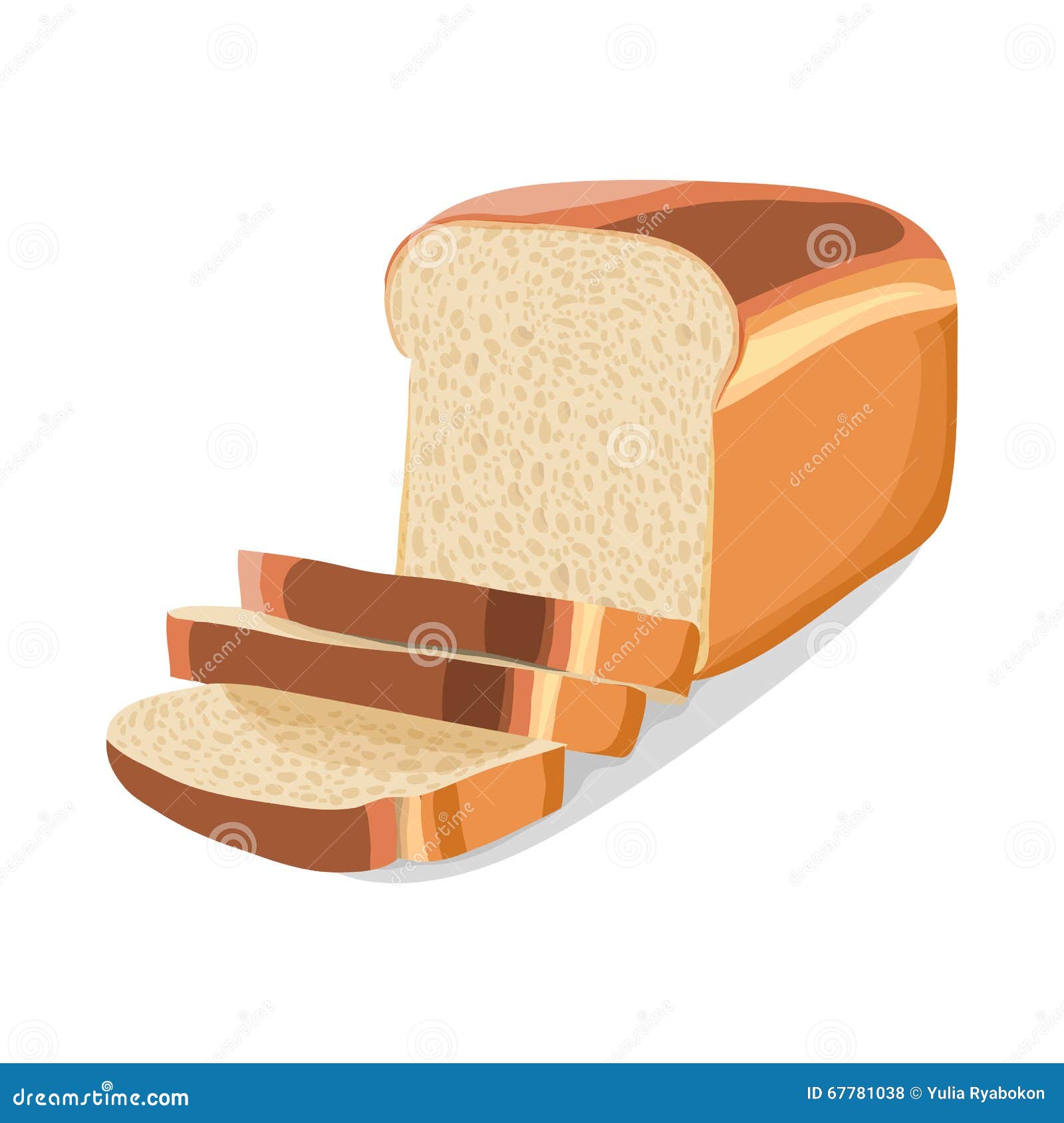 Wheat Sliced Bread Icon, Cartoon Style Stock Vector - Illustration of ...