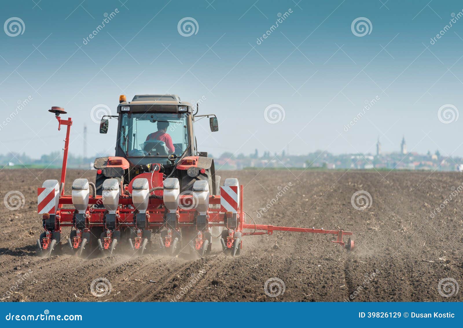 Wheat sowing stock image. Image of land, lines, brown - 39826129