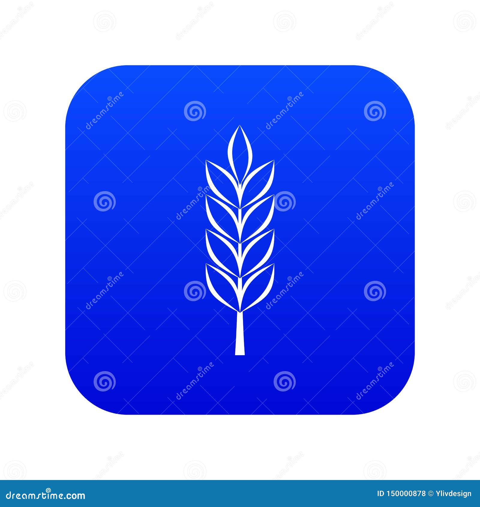 Wheat Spike Icon Digital Blue Stock Vector - Illustration of plant ...