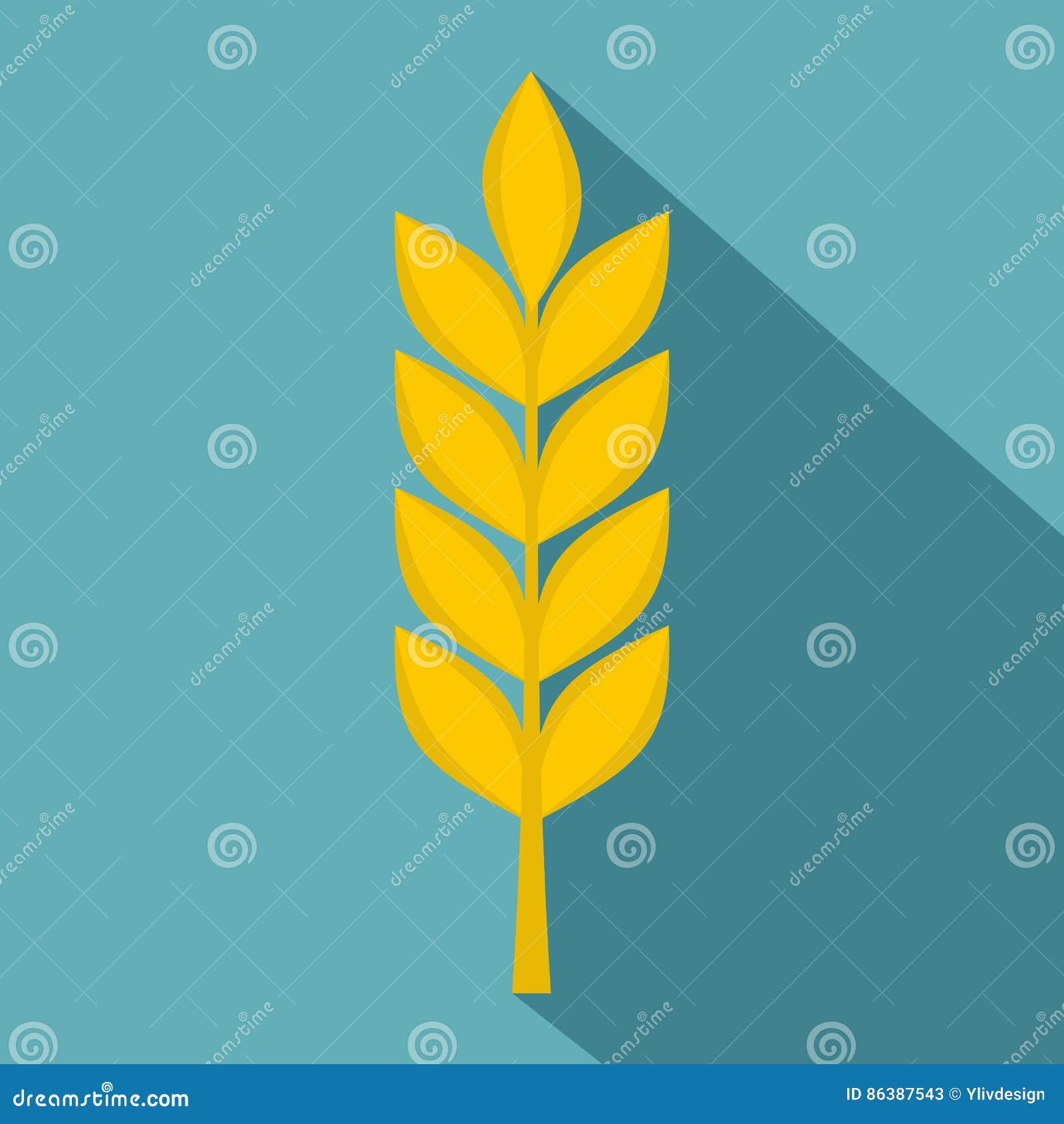 Wheat Spike Icon, Flat Style Stock Vector - Illustration of plant ...