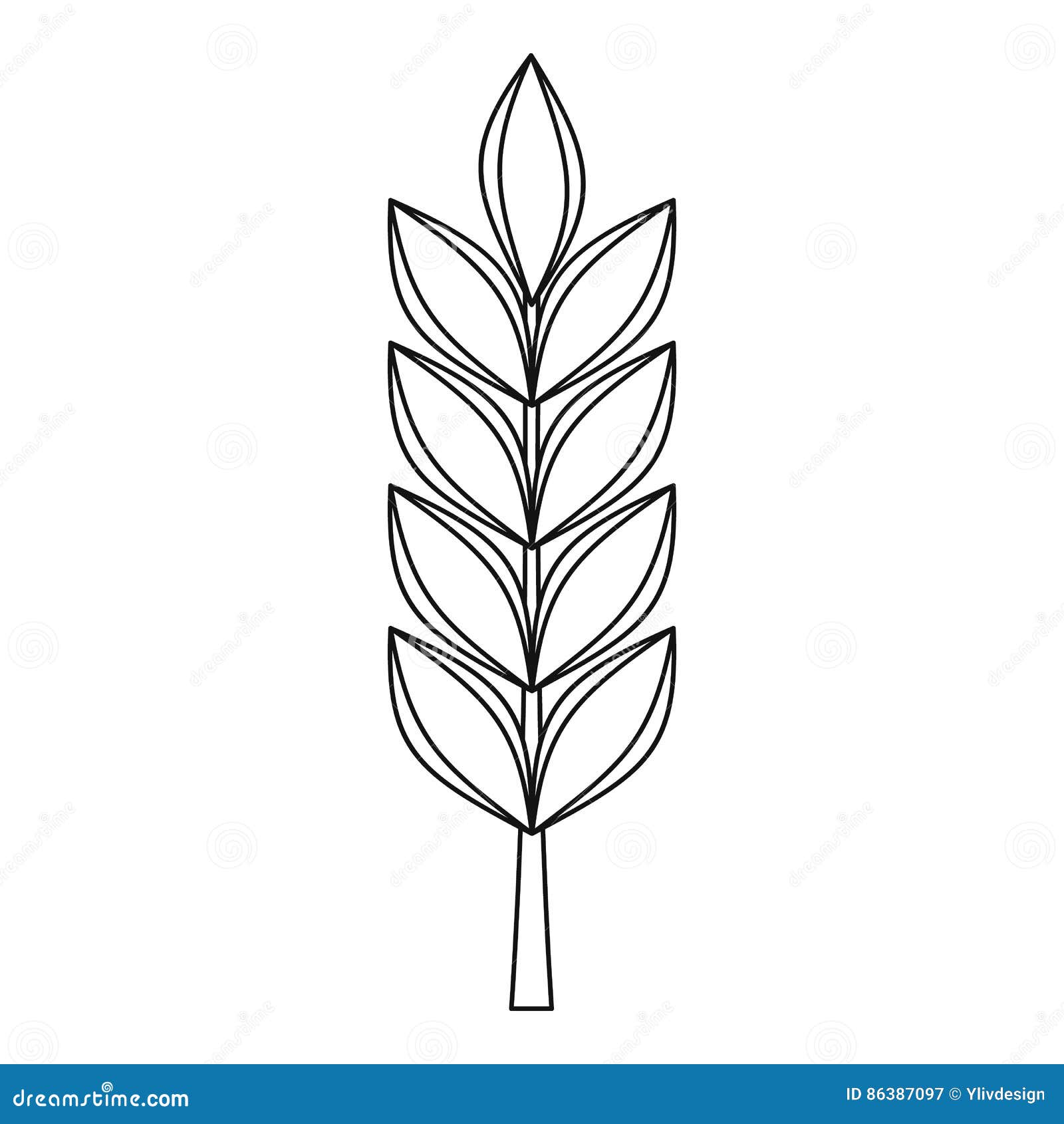 Wheat Spike Icon, Outline Style Stock Vector - Illustration of grow ...