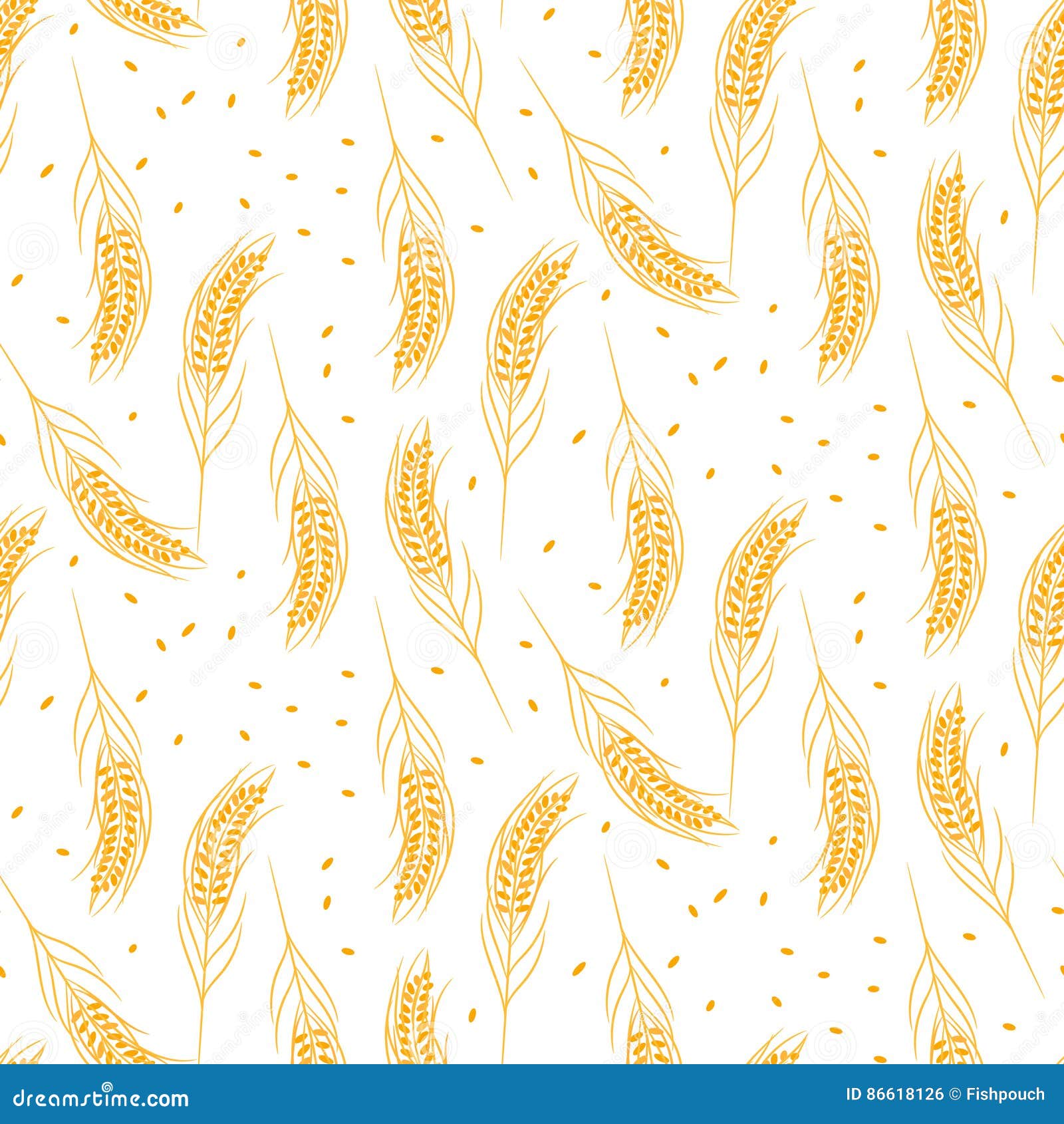 Wheat Spike Seamless Vector Pattern. Stock Vector - Illustration of ...