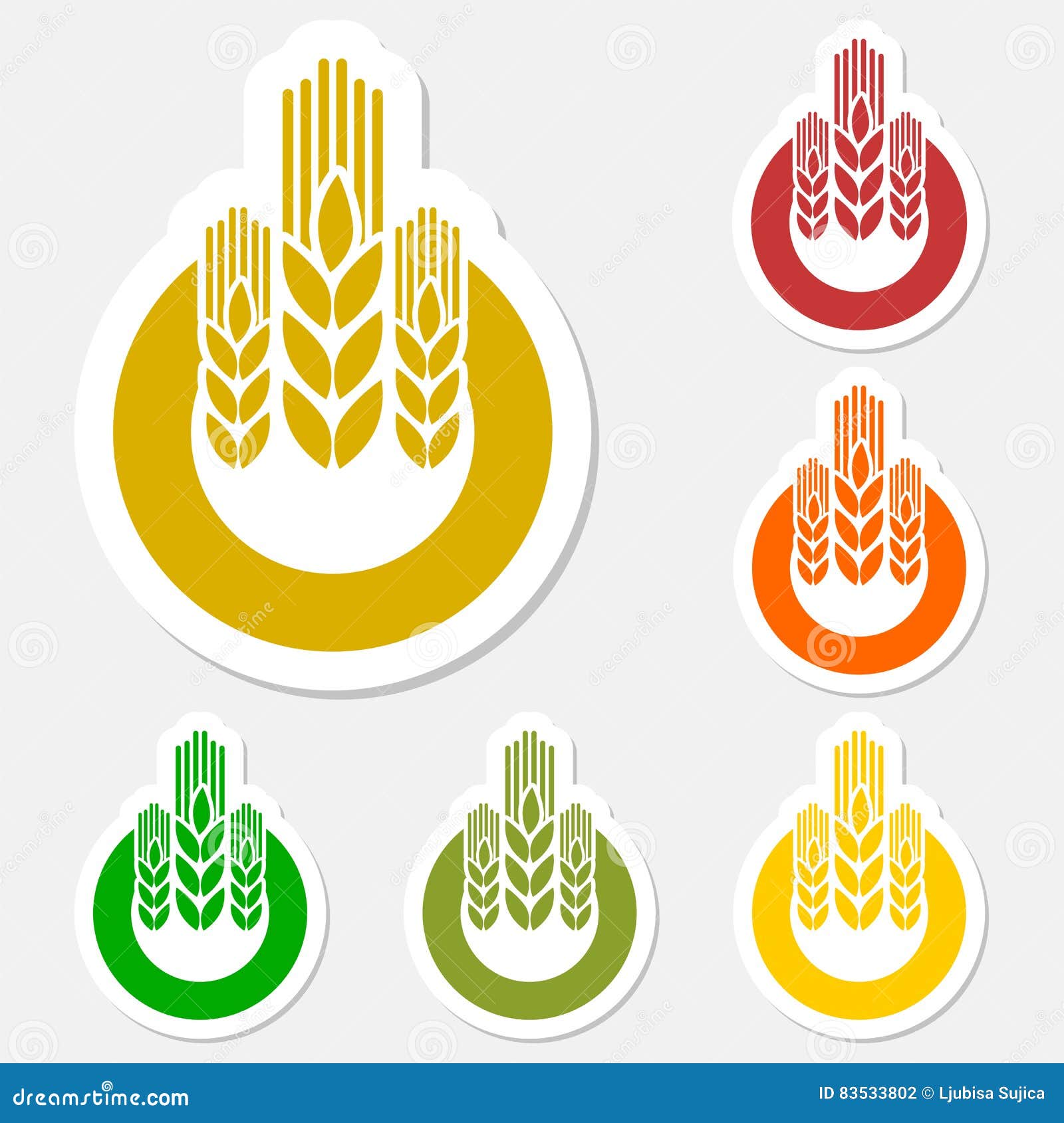 Wheat Sticker Logo Set Vector Illustration | CartoonDealer.com #83533802