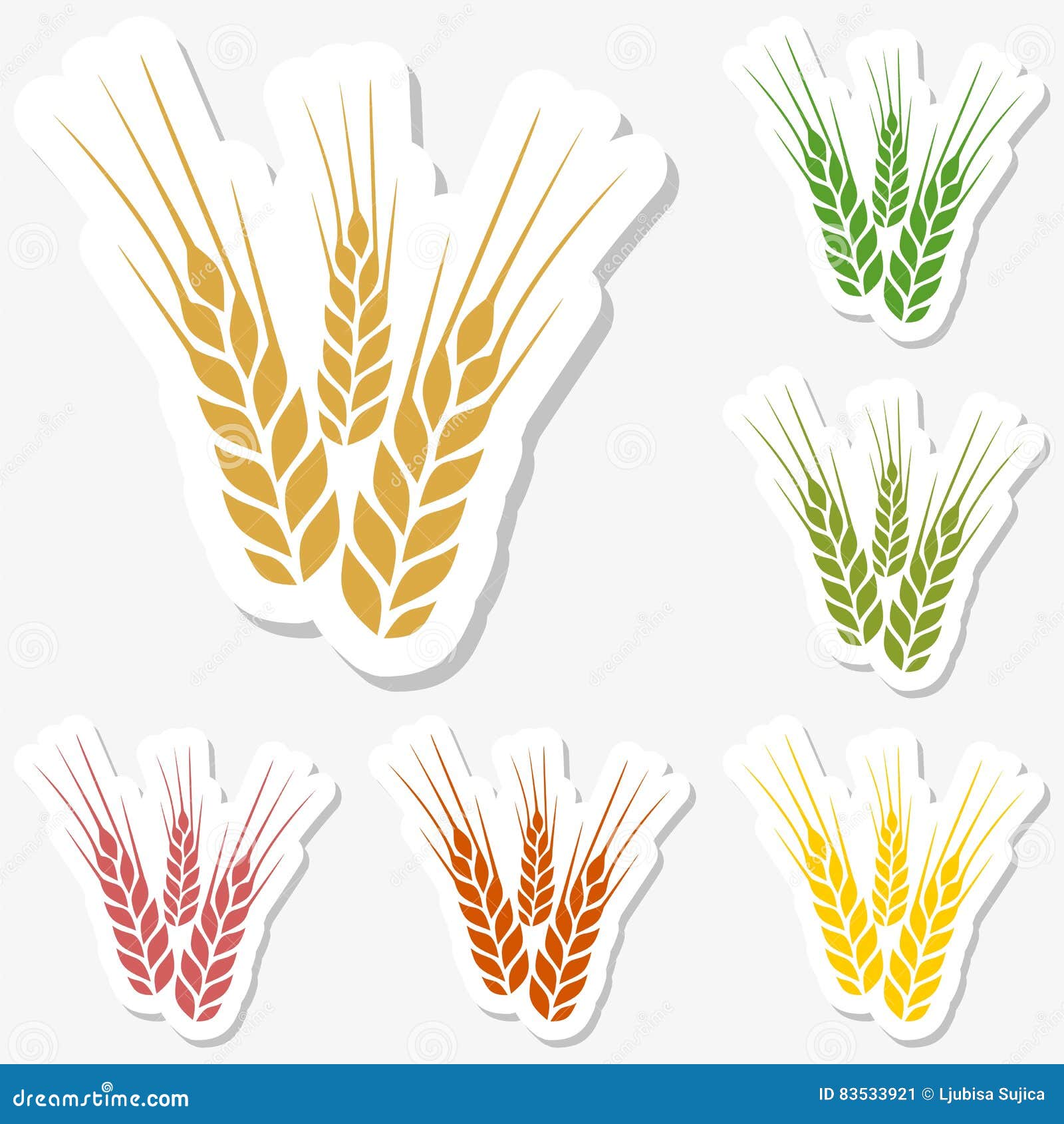 Wheat sticker set stock vector. Illustration of agriculture - 83533921