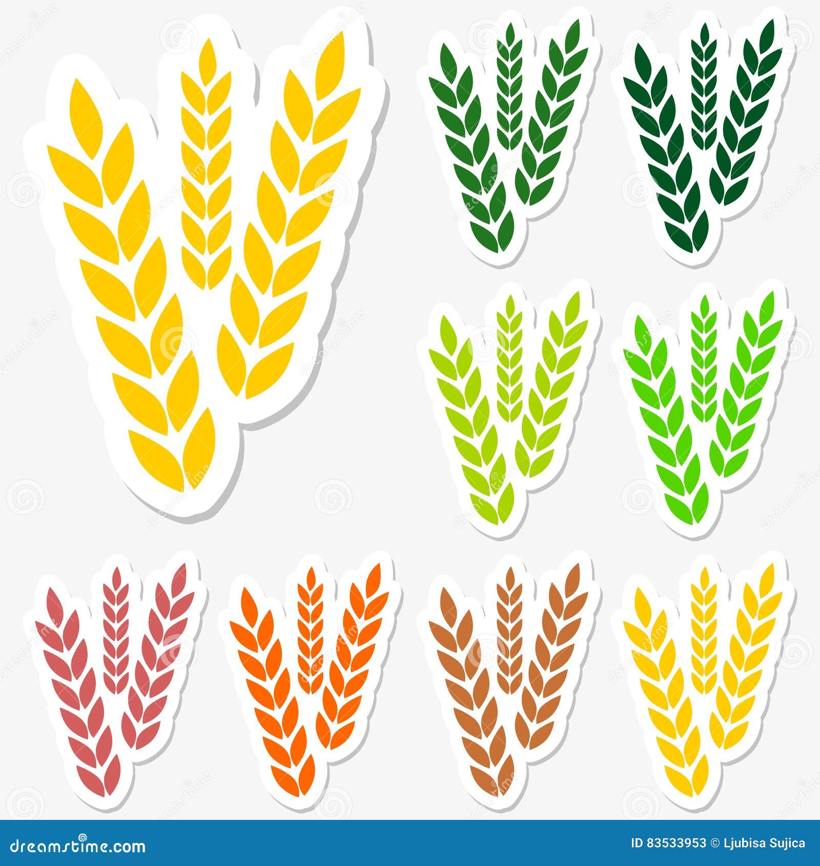 Wheat sticker set stock vector. Illustration of cereal - 83533953
