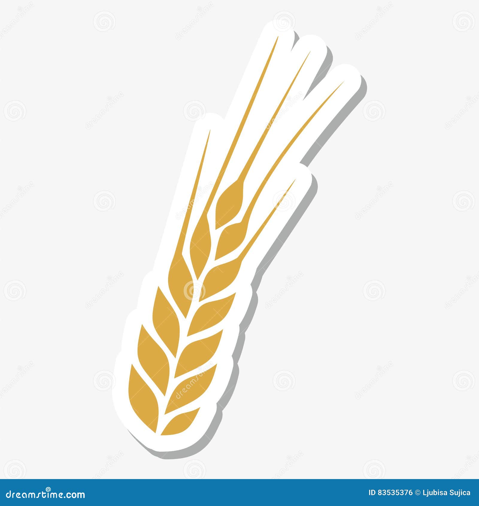 Wheat sticker stock vector. Illustration of grocery, element - 83535376