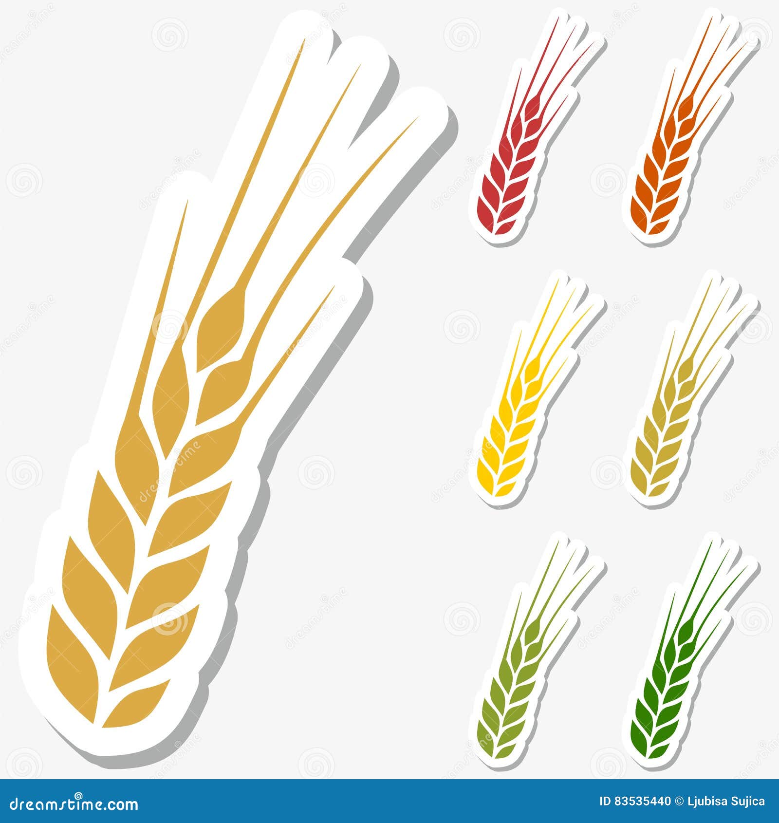 Wheat sticker stock vector. Illustration of element, organic - 83535440