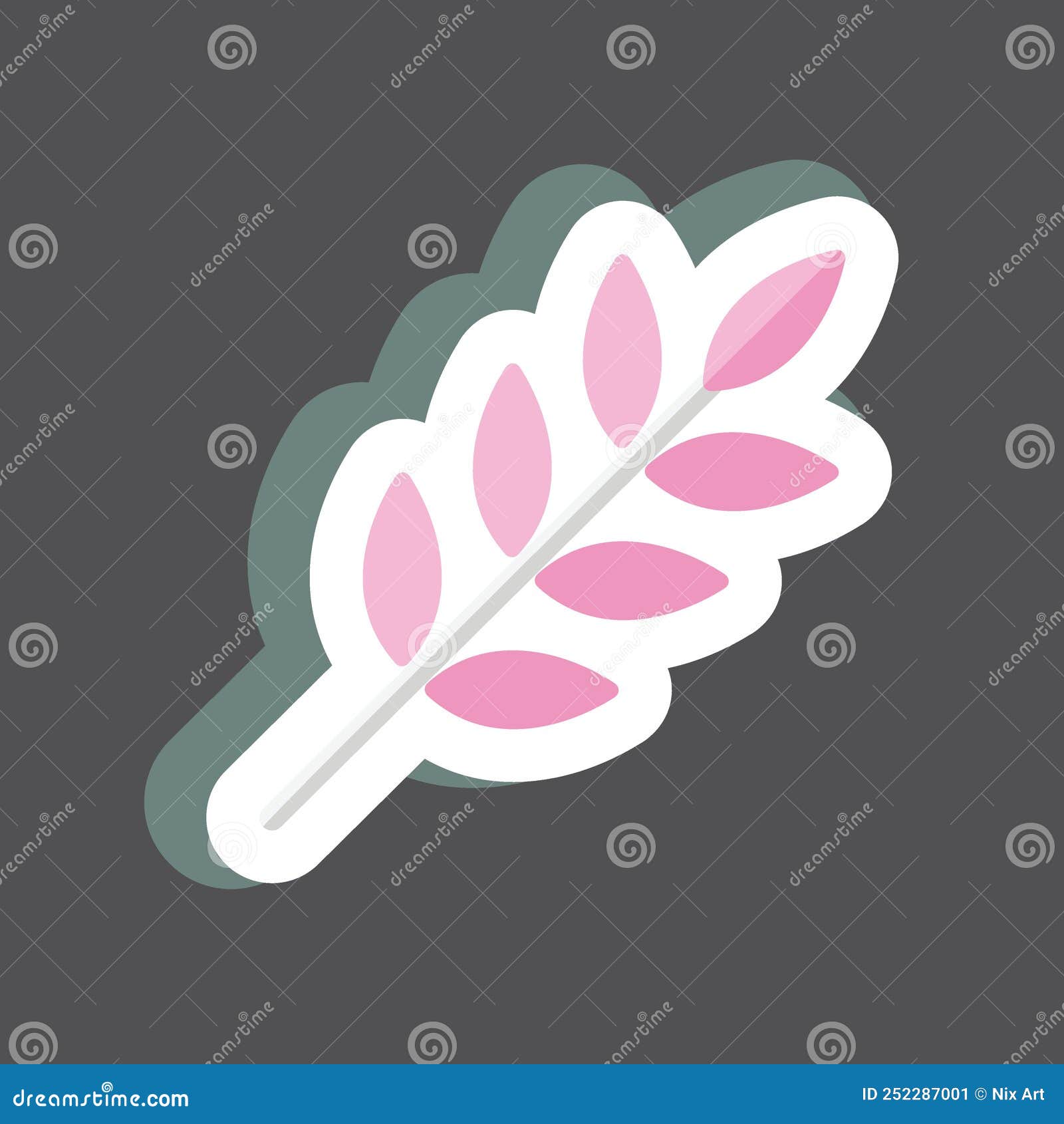 Wheat Sticker in Trendy Isolated on Black Background Stock Illustration ...