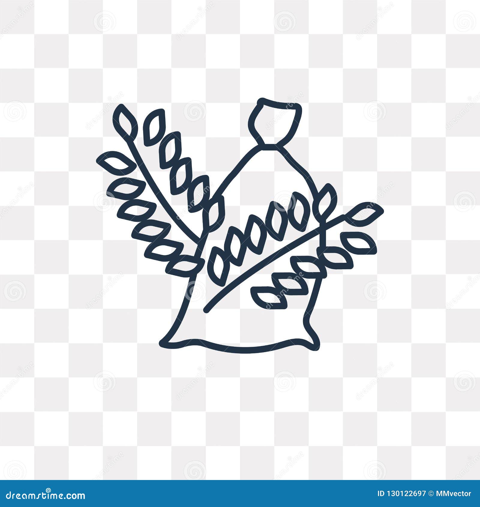 Wheat Vector Icon Isolated on Transparent Background, Linear Wheat ...