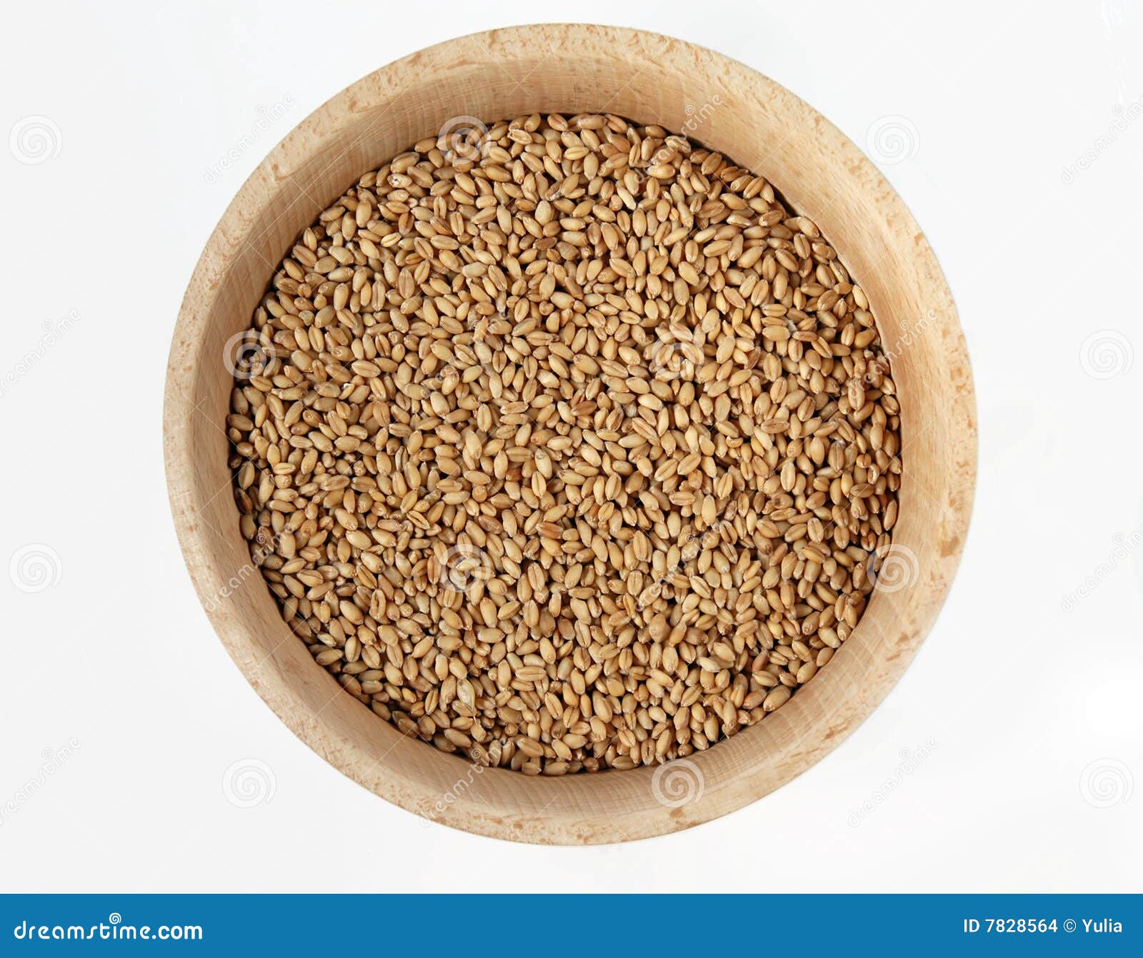 Wheat in wooden bowl stock photo. Image of golden, isolate - 7828564
