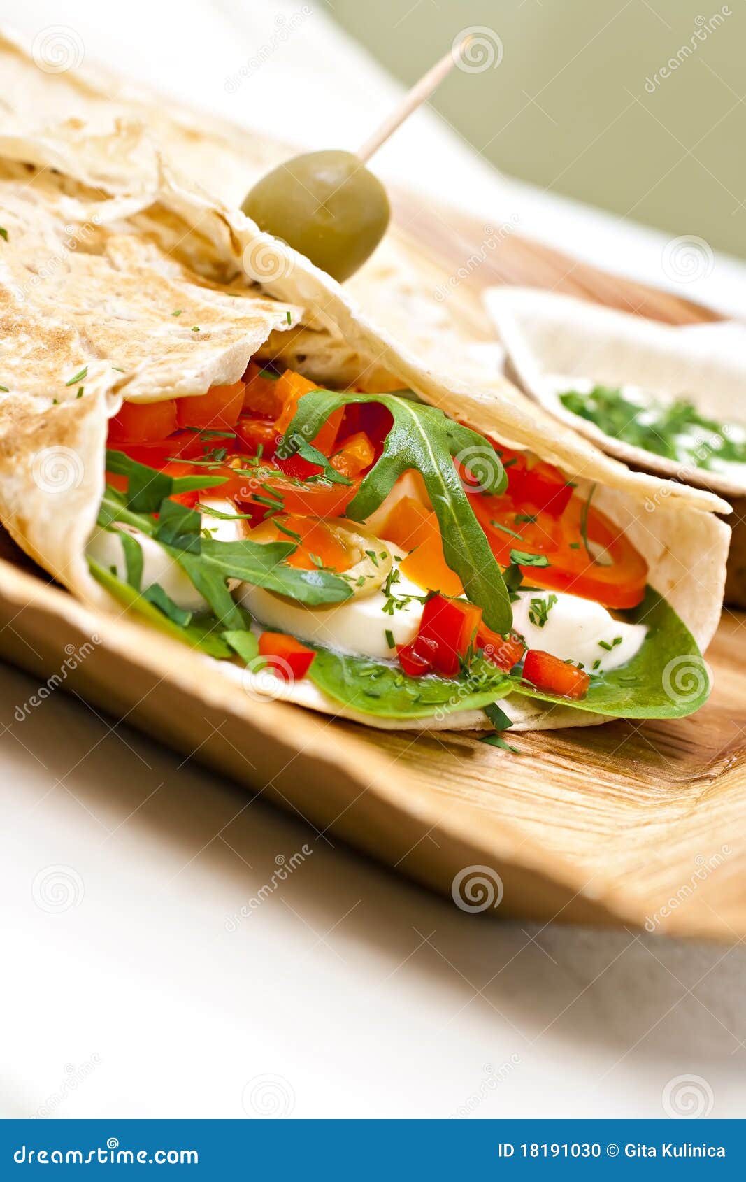 Wheat wraps. stock photo. Image of pork, rolled, cheese - 18191030