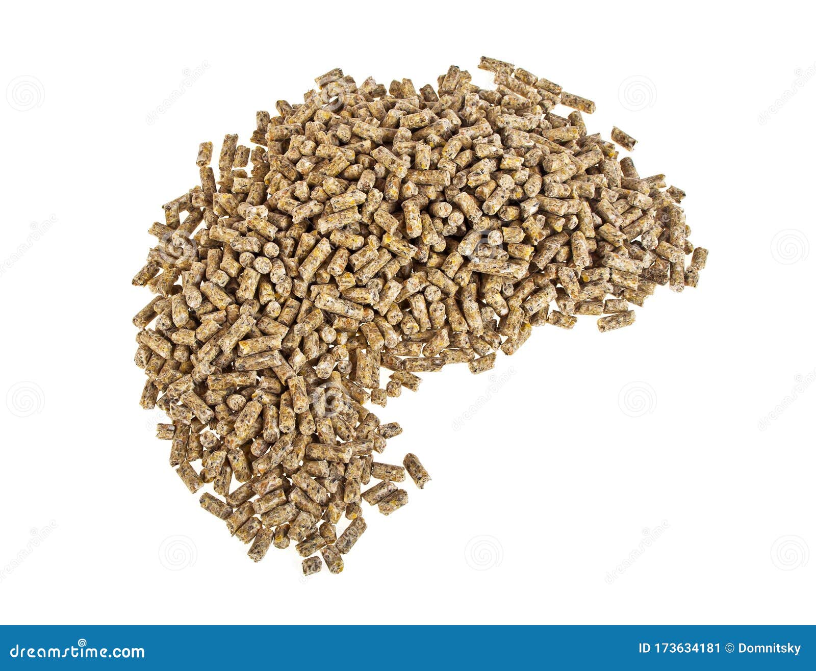 Pelleted Compound Feed Isolated On White Background, Wheatfeed Pellets ...