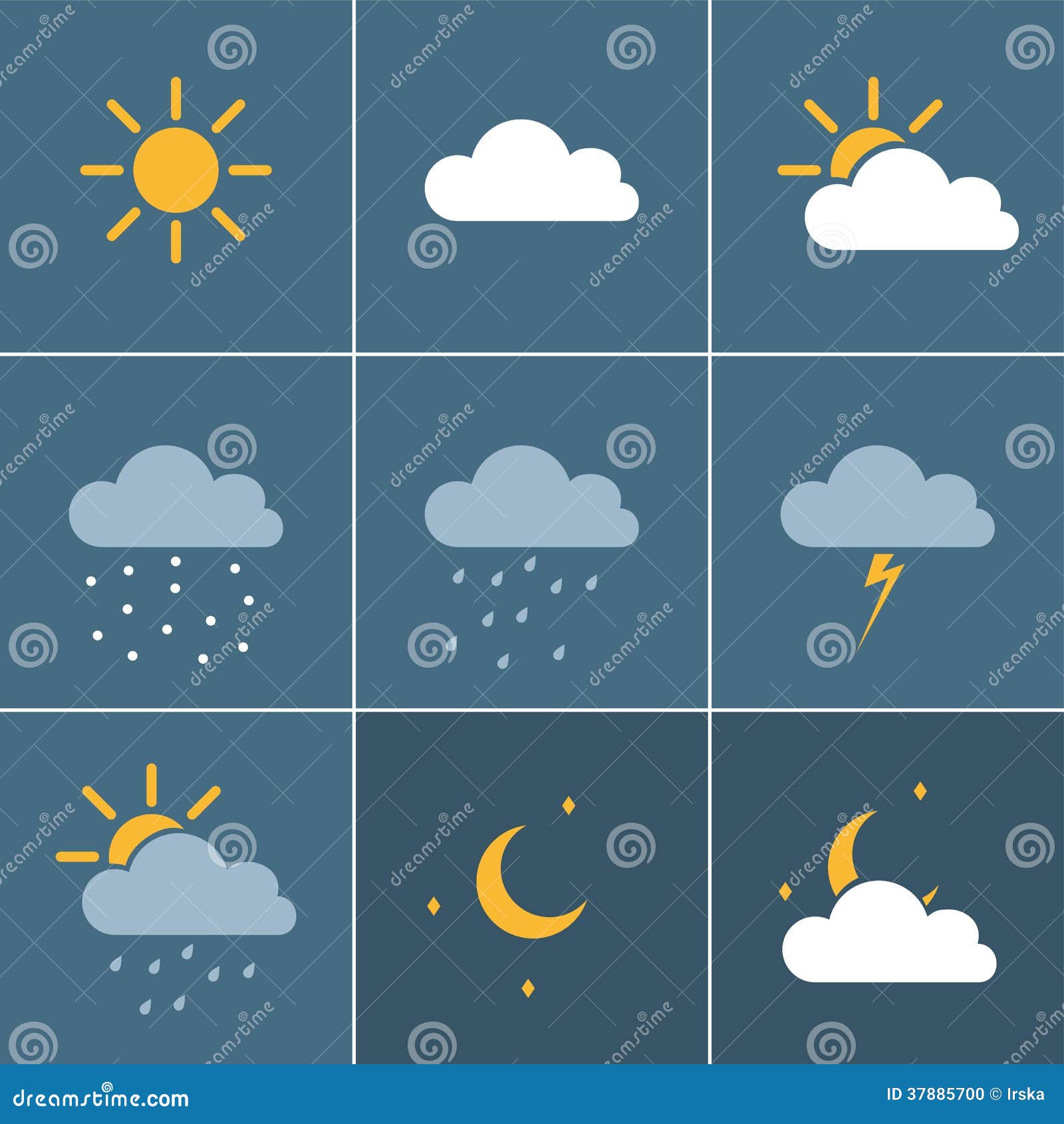 Wheather icons stock vector. Illustration of meteo, concept - 37885700