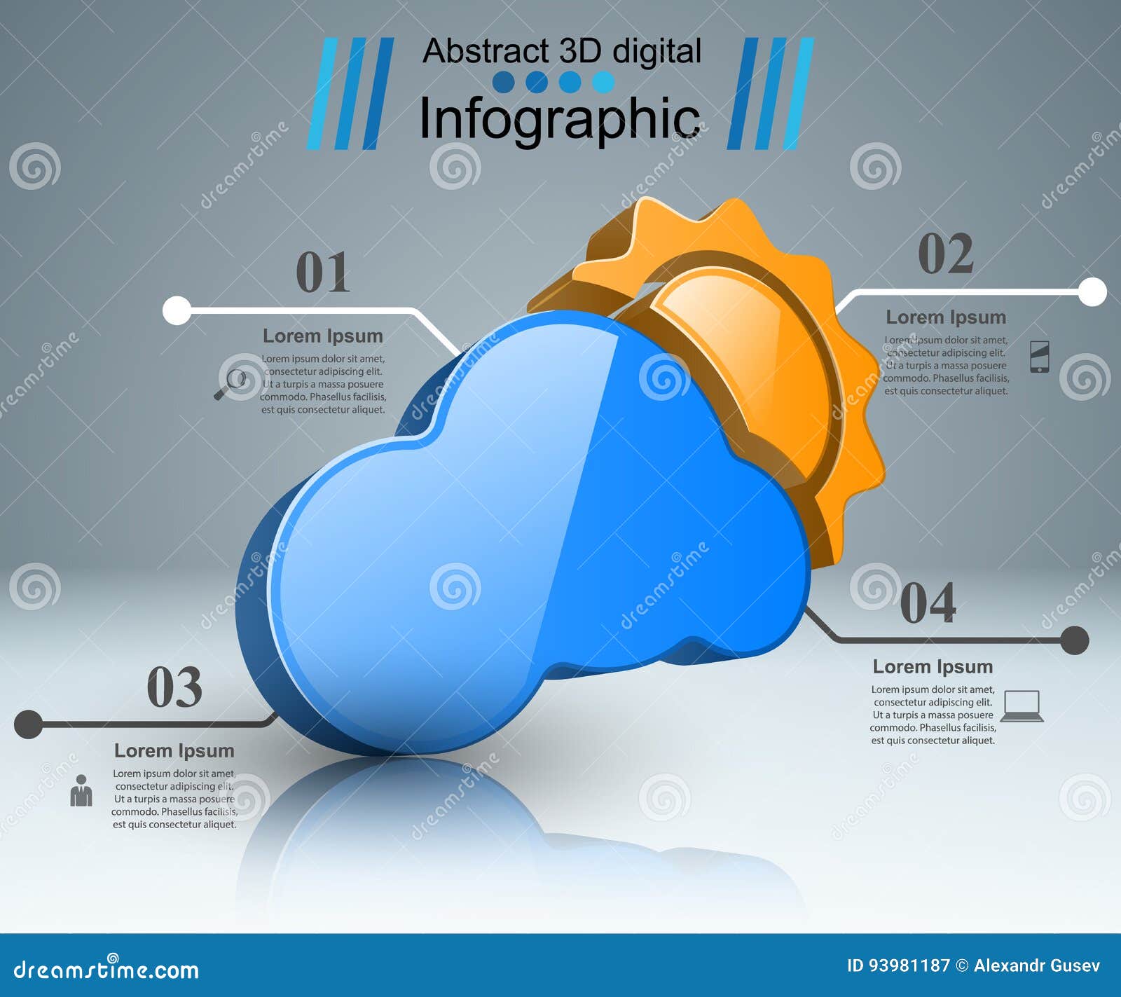 Wheather Infographic Sun, Wolke, Regenikone Vektor Abbildung ...