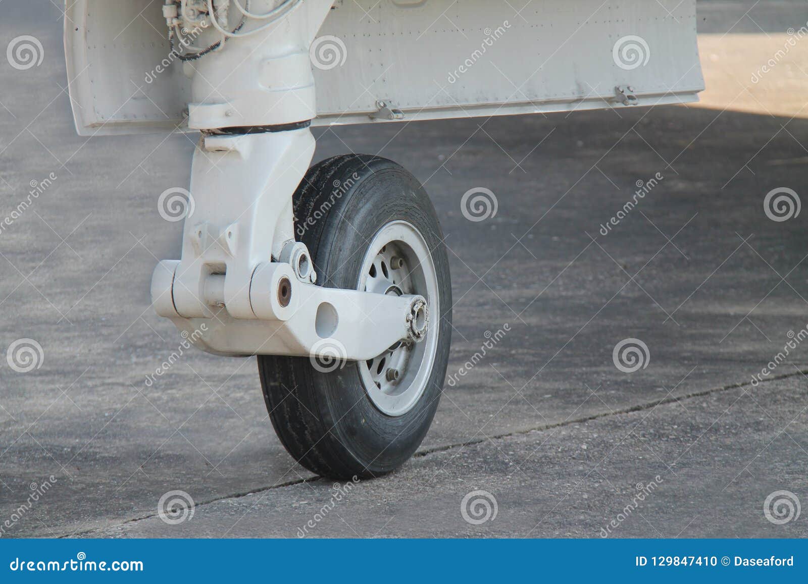 Wheel of an Aircraft. stock photo. Image of transport - 129847410
