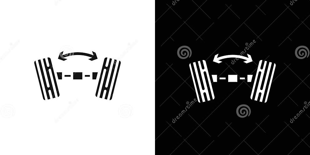 Wheel Alignment Icon Flat Vector Set Outline Stock Vector ...