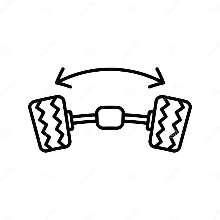 Wheel Alignment Icon Linear Logo Mark in Black and White Stock Vector ...