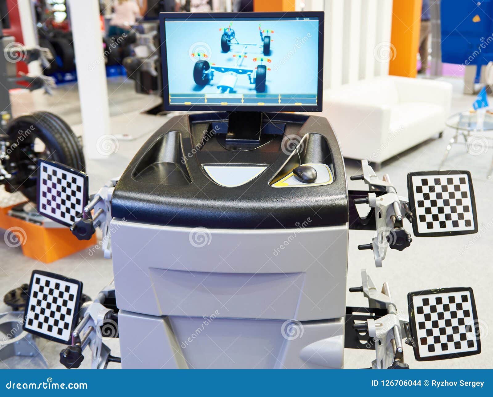 Wheel Alignment Stand with Infrared Stock Photo - Image of service ...