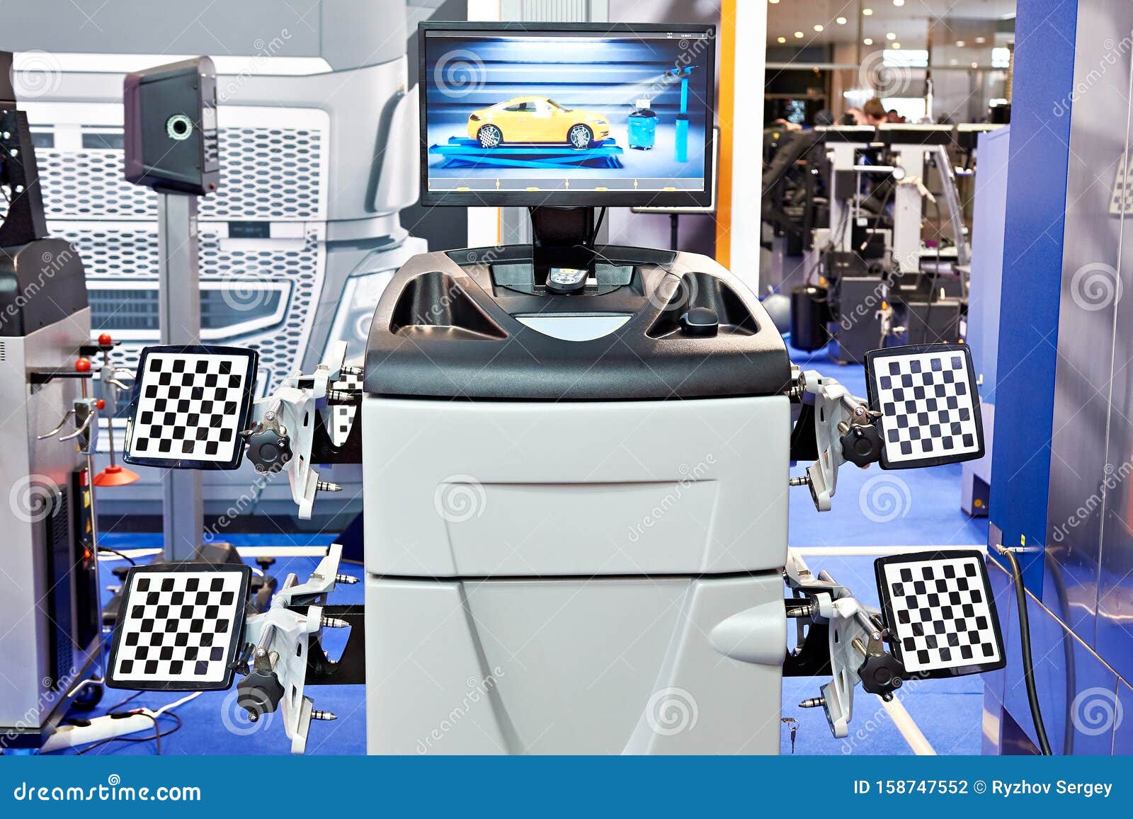 Wheel Alignment Stand with Infrared Stock Photo - Image of wheel ...