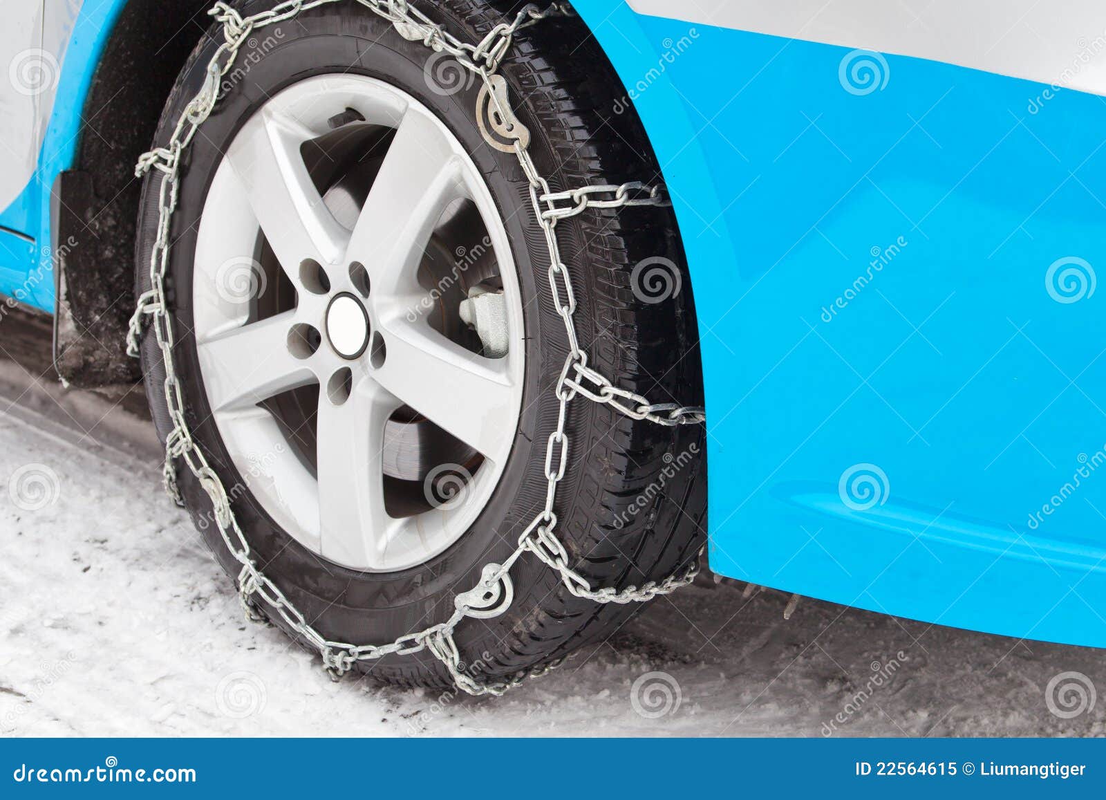 Wheel with Antiskid Iron Chain Stock Image - Image of antiskid, care ...