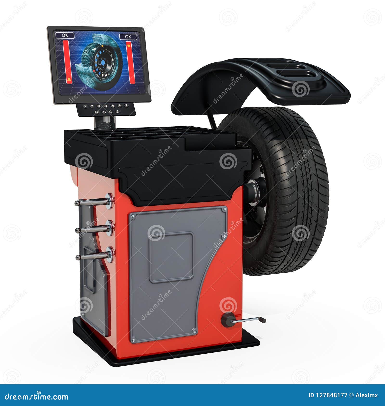 Wheel Balancing Machine, 3d Rendering Stock Illustration - Illustration ...