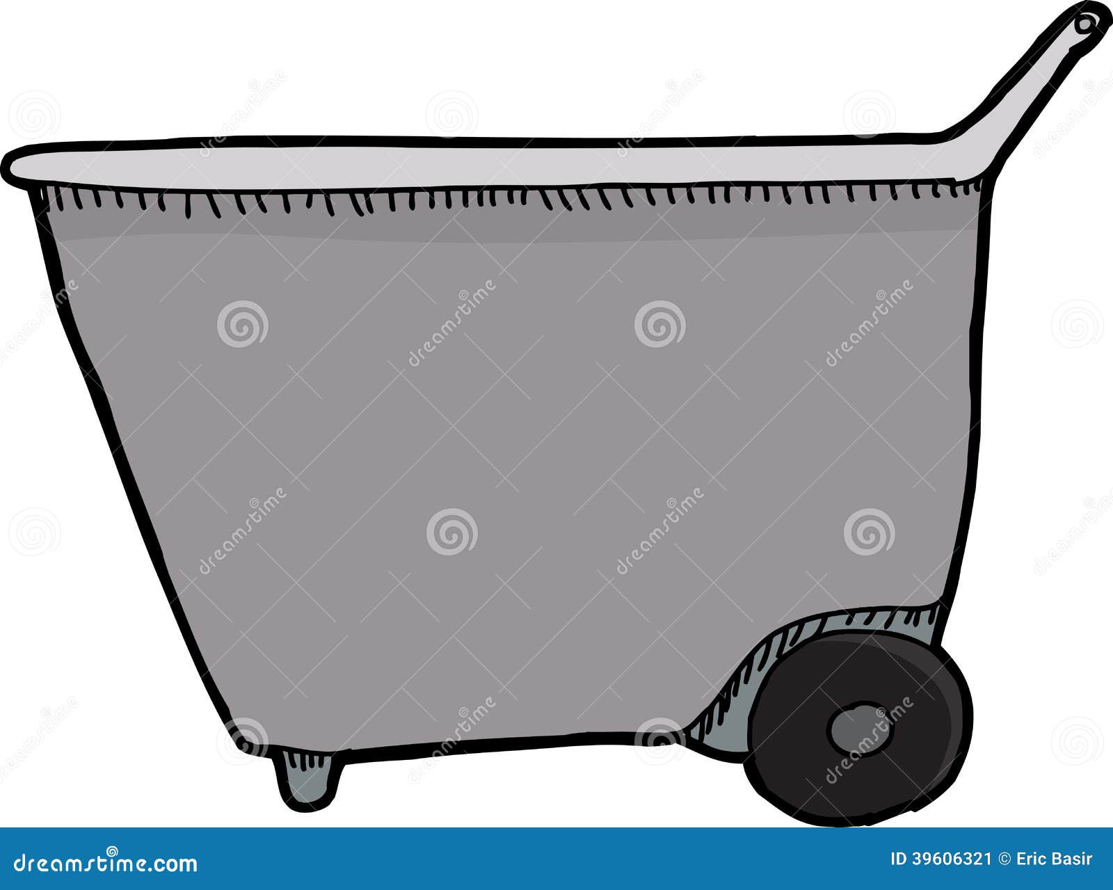 Wheel Barrel Side View stock vector. Illustration of space - 39606321
