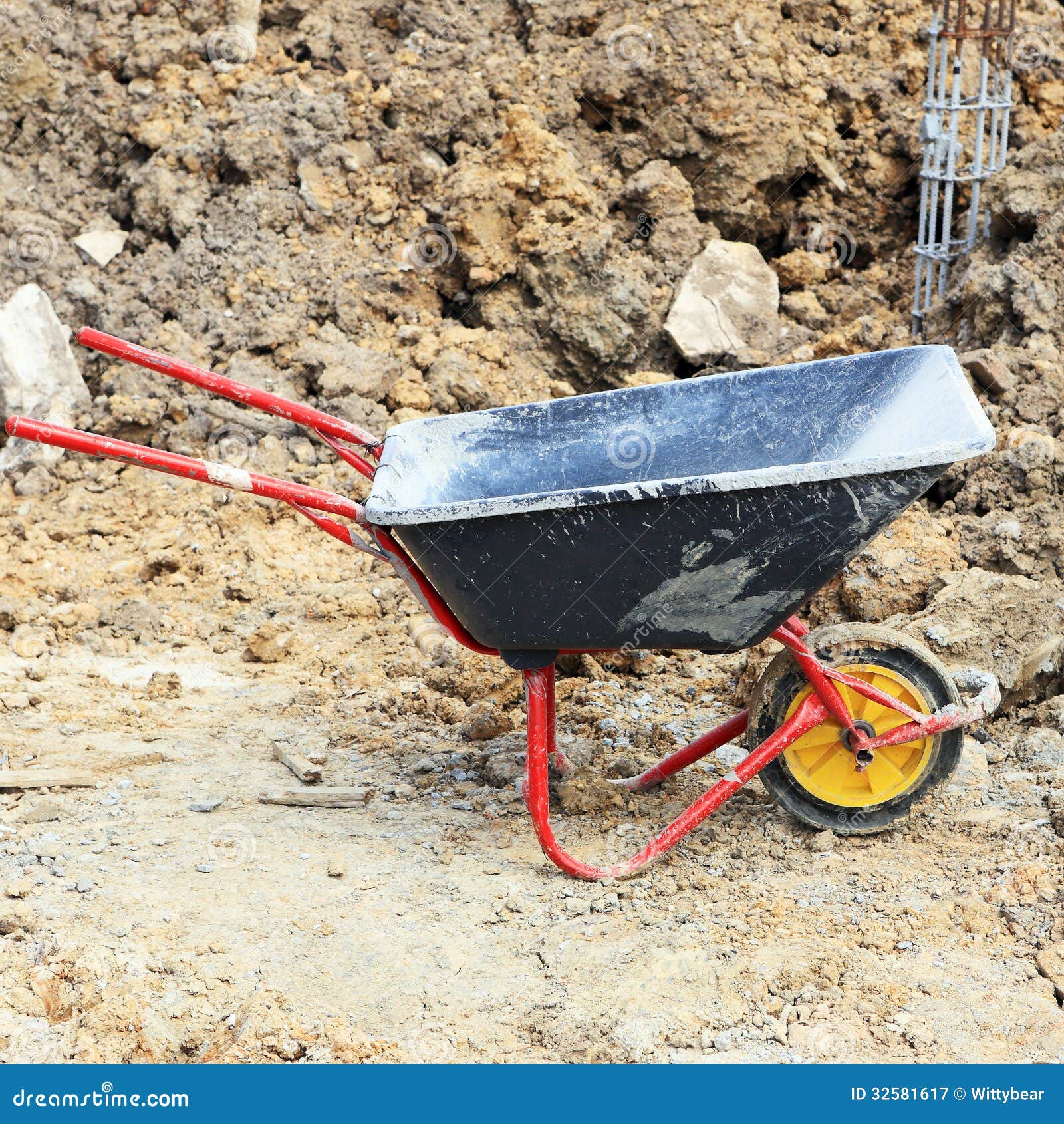 Wheel Barrow in Construction Stock Image - Image of construction ...