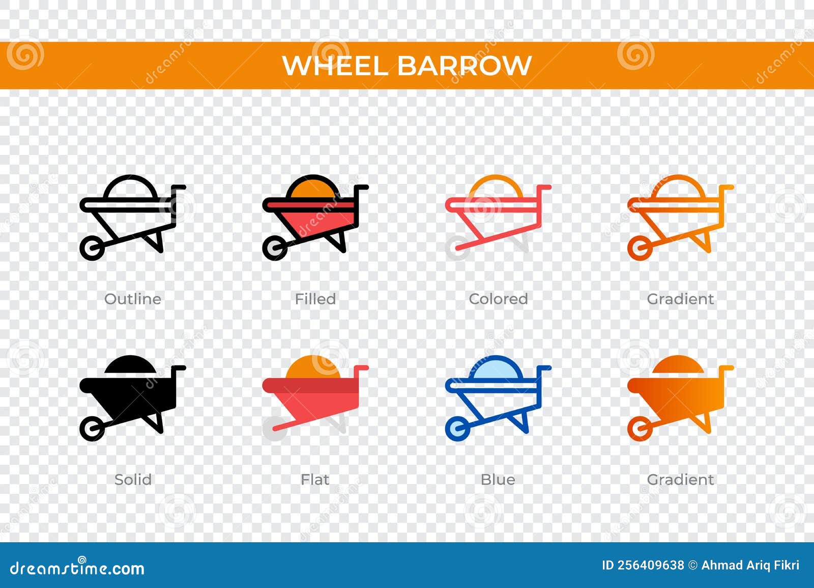 Wheel Barrow Icon in Different Style. Wheel Barrow Vector Icons ...