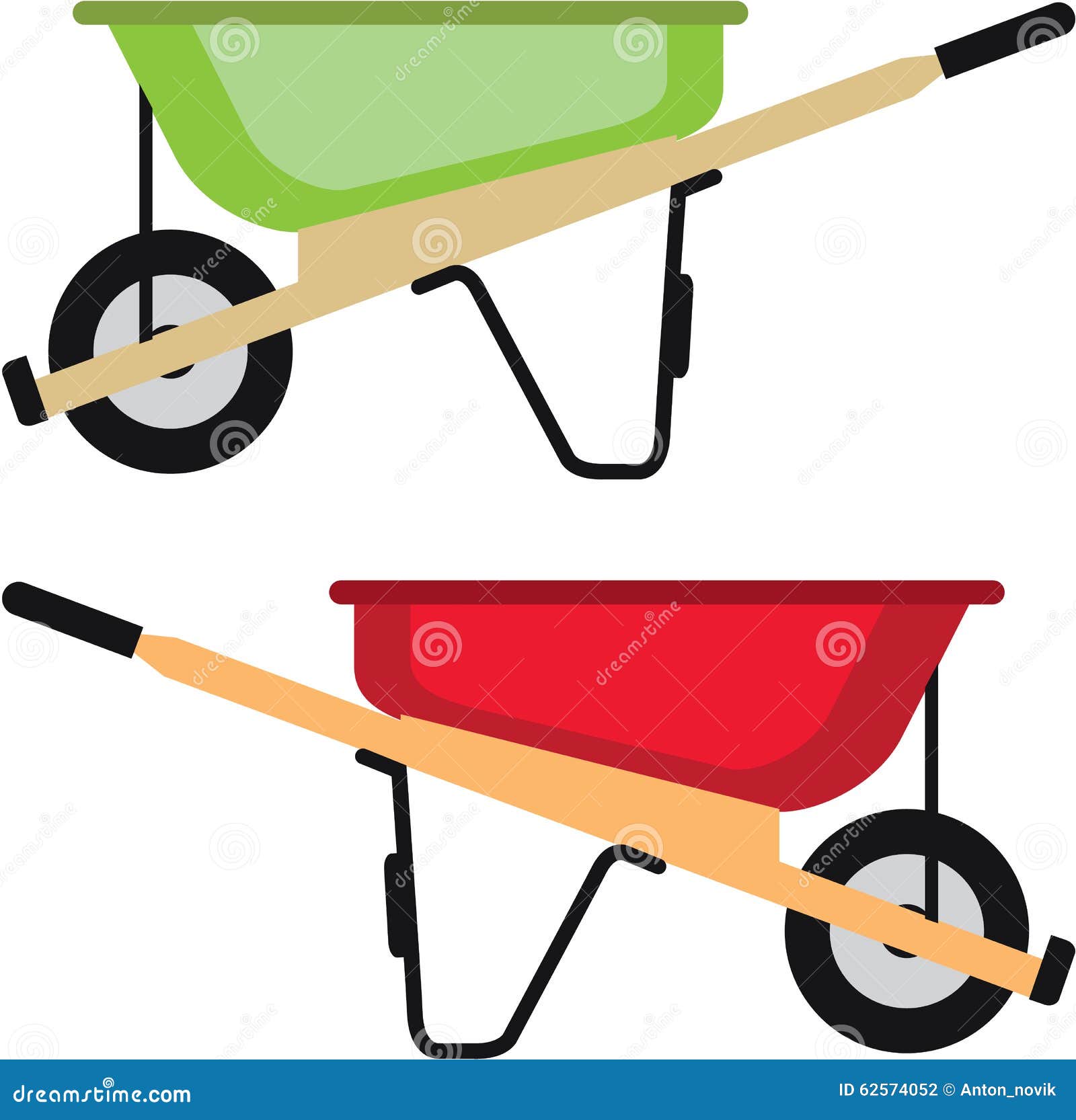 Wheel barrow Vector stock vector. Illustration of construction - 62574052