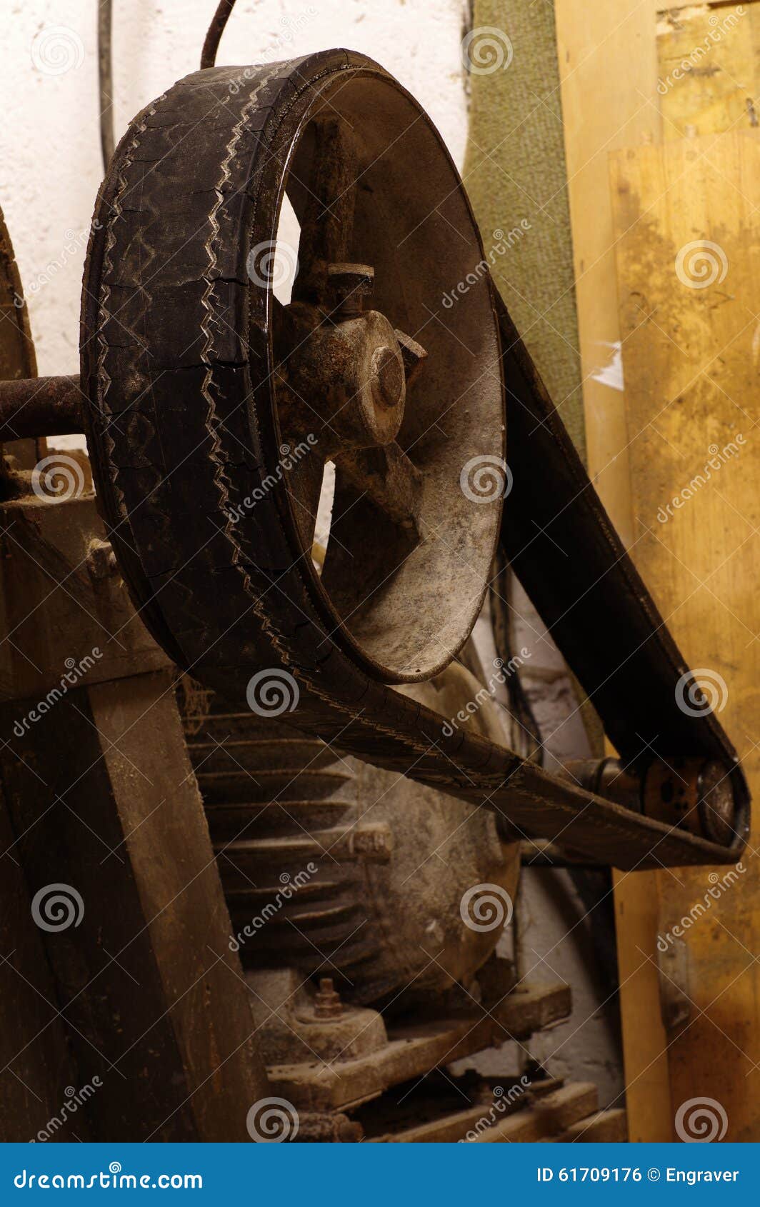 Wheel Belt Driven Machinery Stock Photo - Image of worn, decay: 61709176