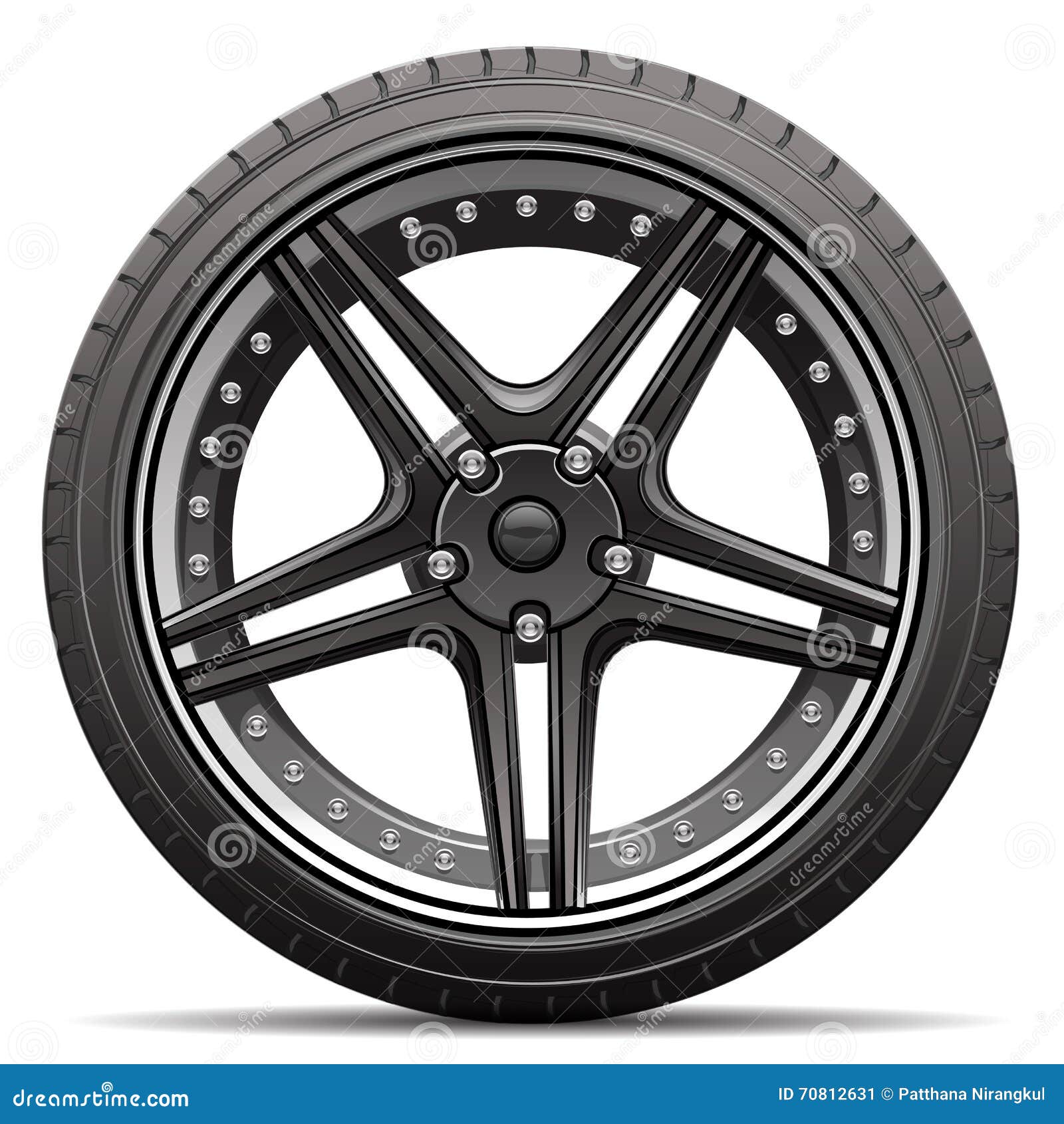 Wheel black car vector. stock vector. Illustration of race - 70812631
