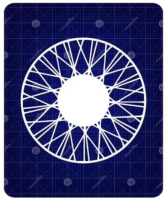 Wheel on a blue stock vector. Illustration of engine - 130667972