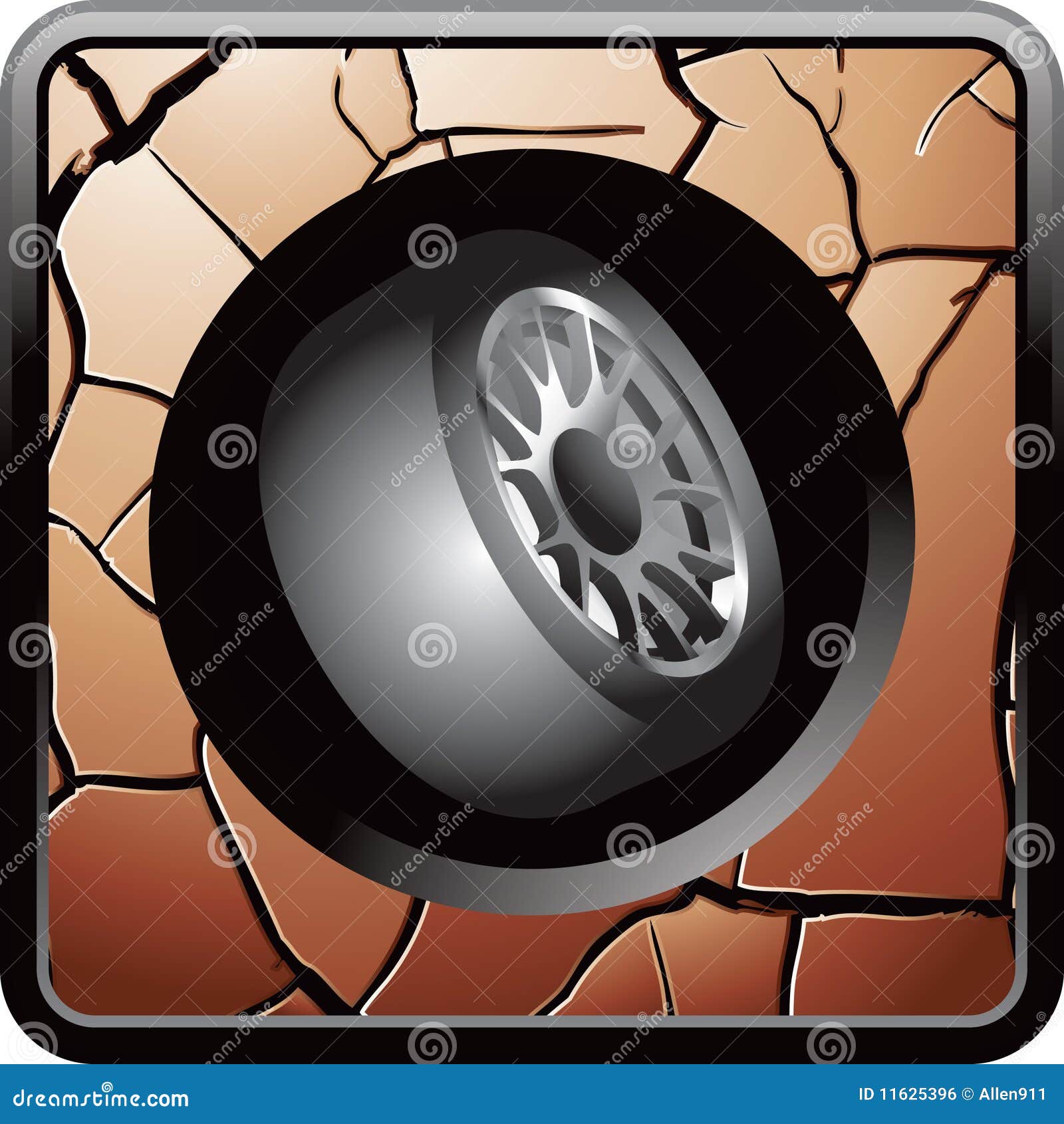 Wheel in Bronze Cracked Web Button Stock Vector - Illustration of ...