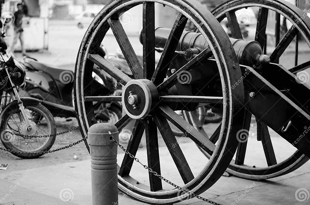 Wheel stock image. Image of wheels, canon, wheel, monochrome - 63609587