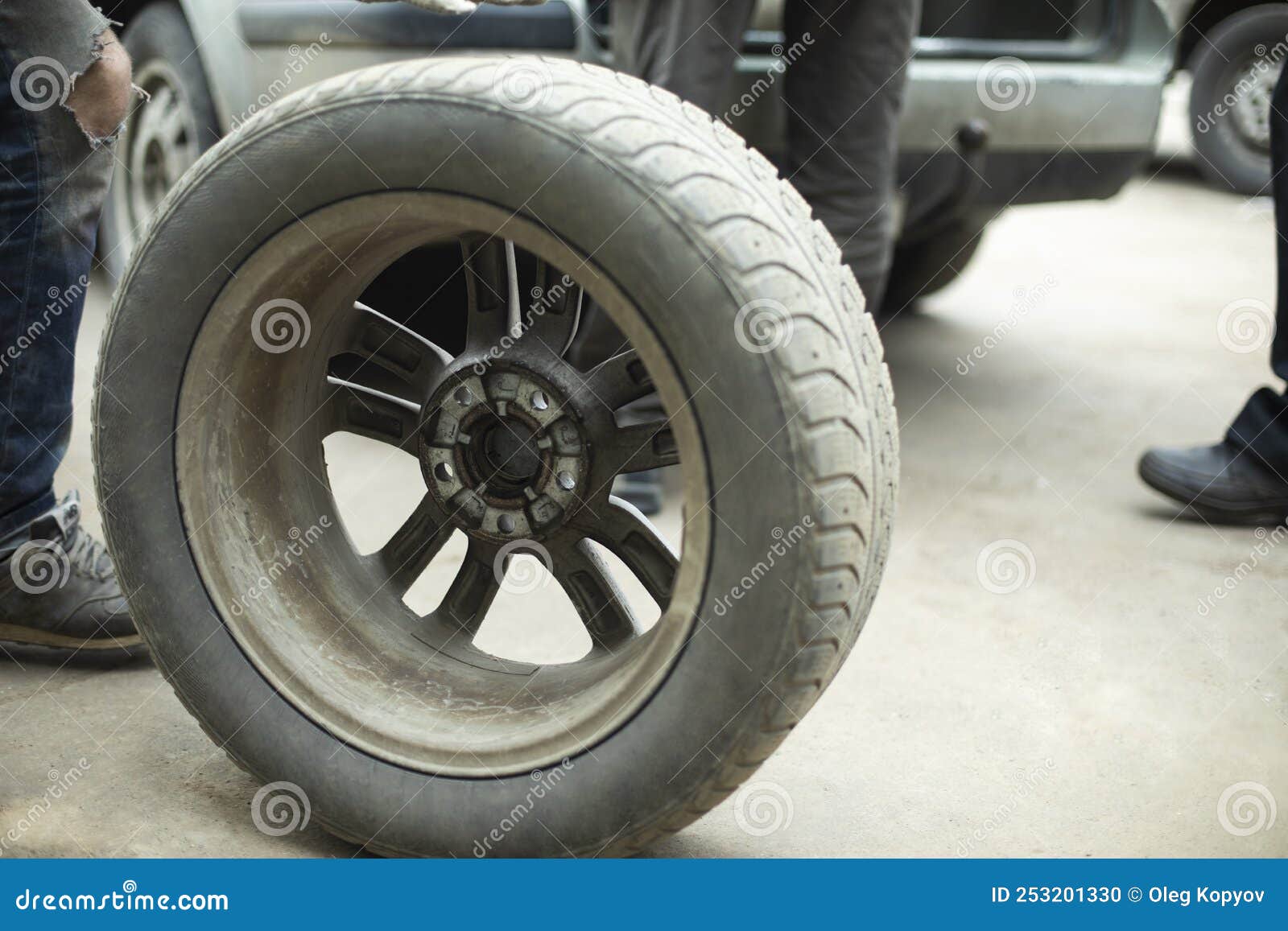 Wheel from Car. Wheel Loading Stock Photo - Image of truck, tire: 253201330