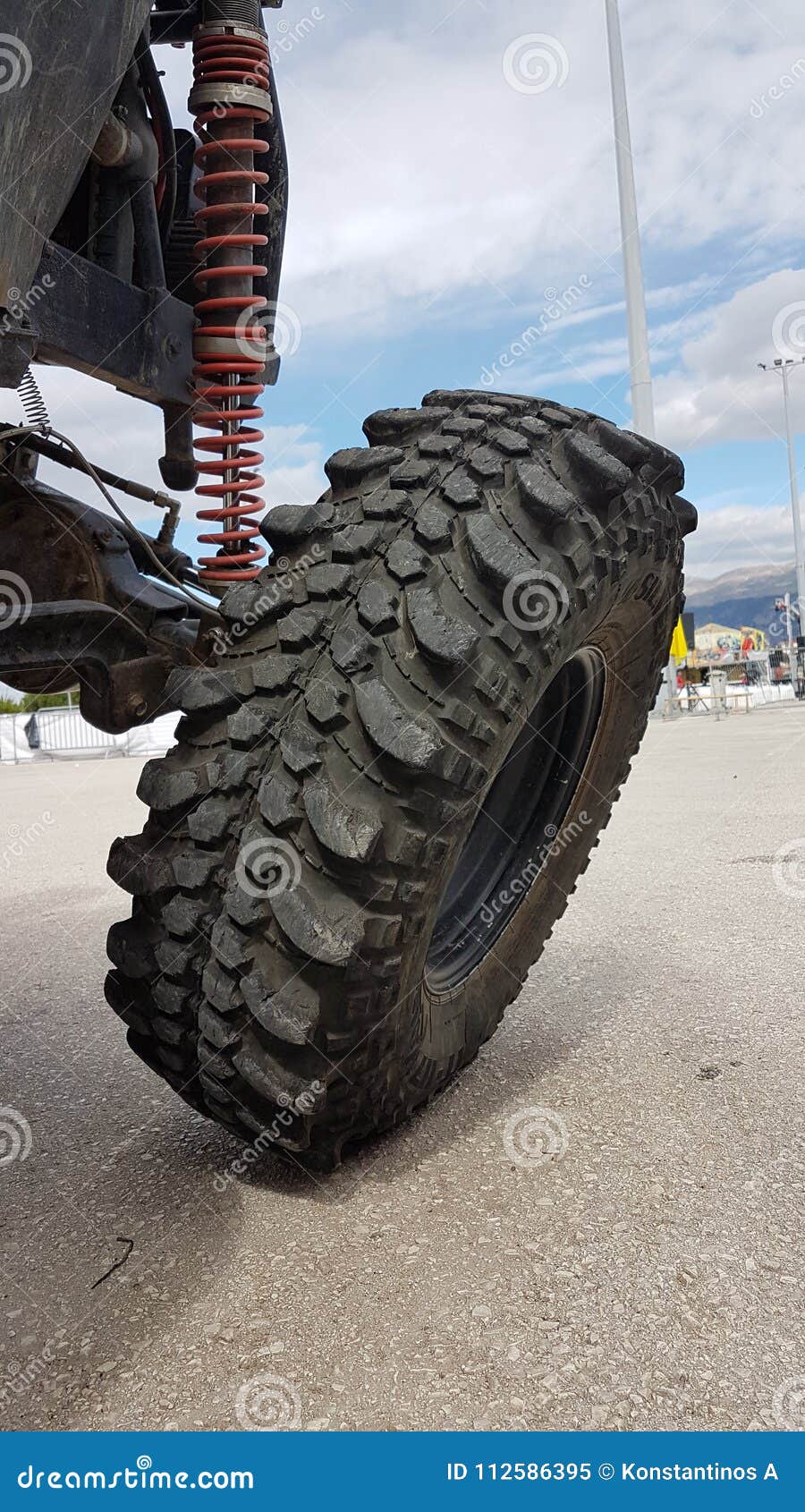 Wheel of 4x4 Car Shock Absorber Turn Editorial Image - Image of ...