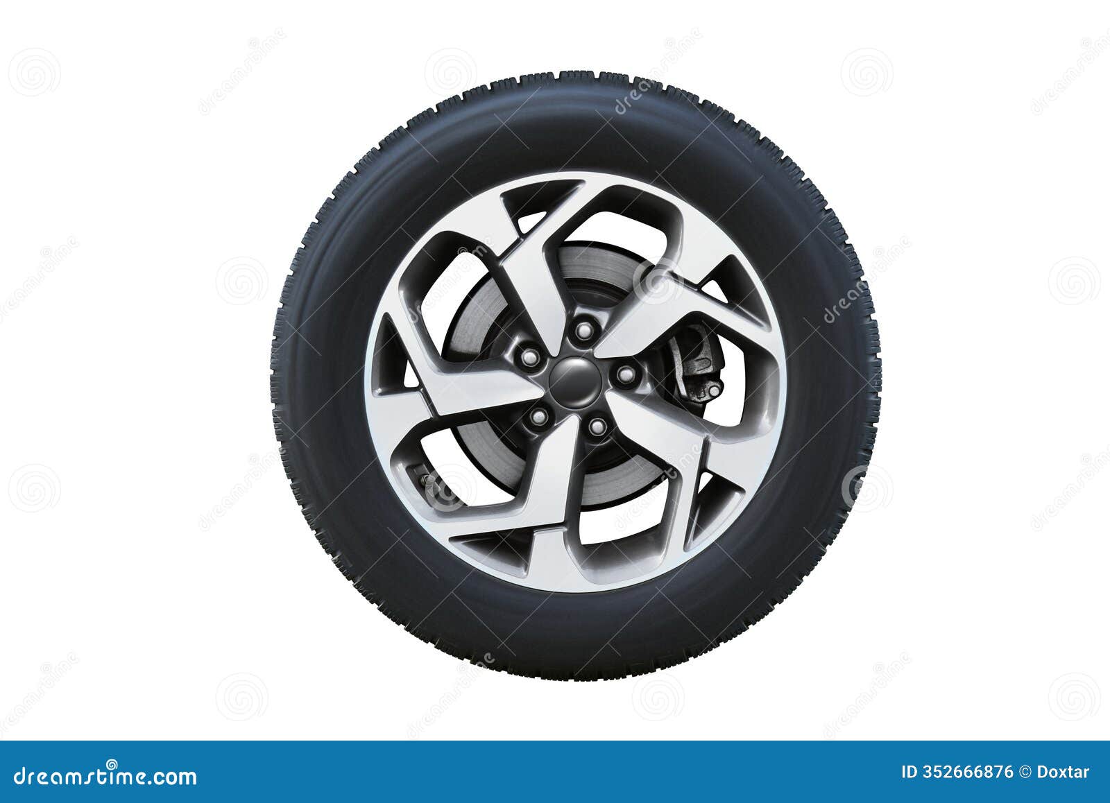 Wheel of the Car with Tyre Side View Isolated on White Background Stock ...